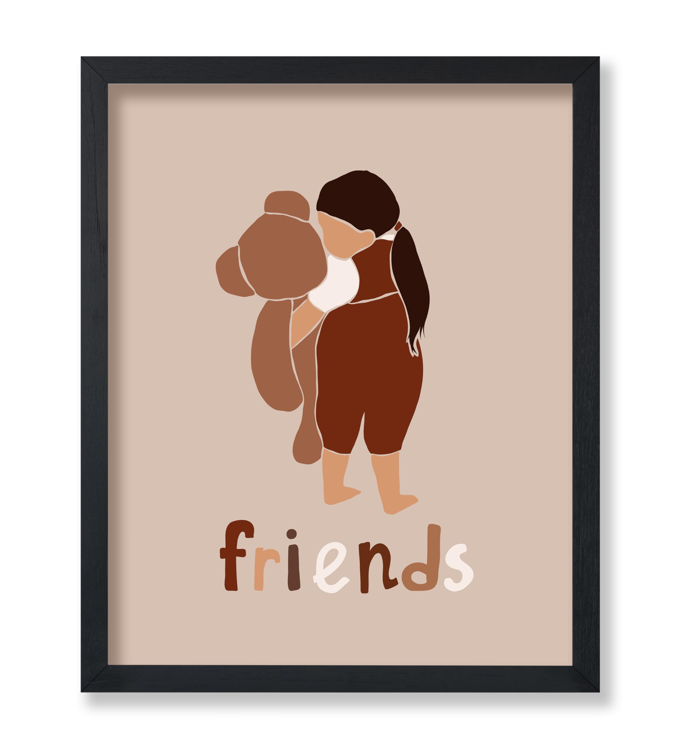 Poster Master Friends Poster - Retro Little Girl and Teddy Bear Print ...