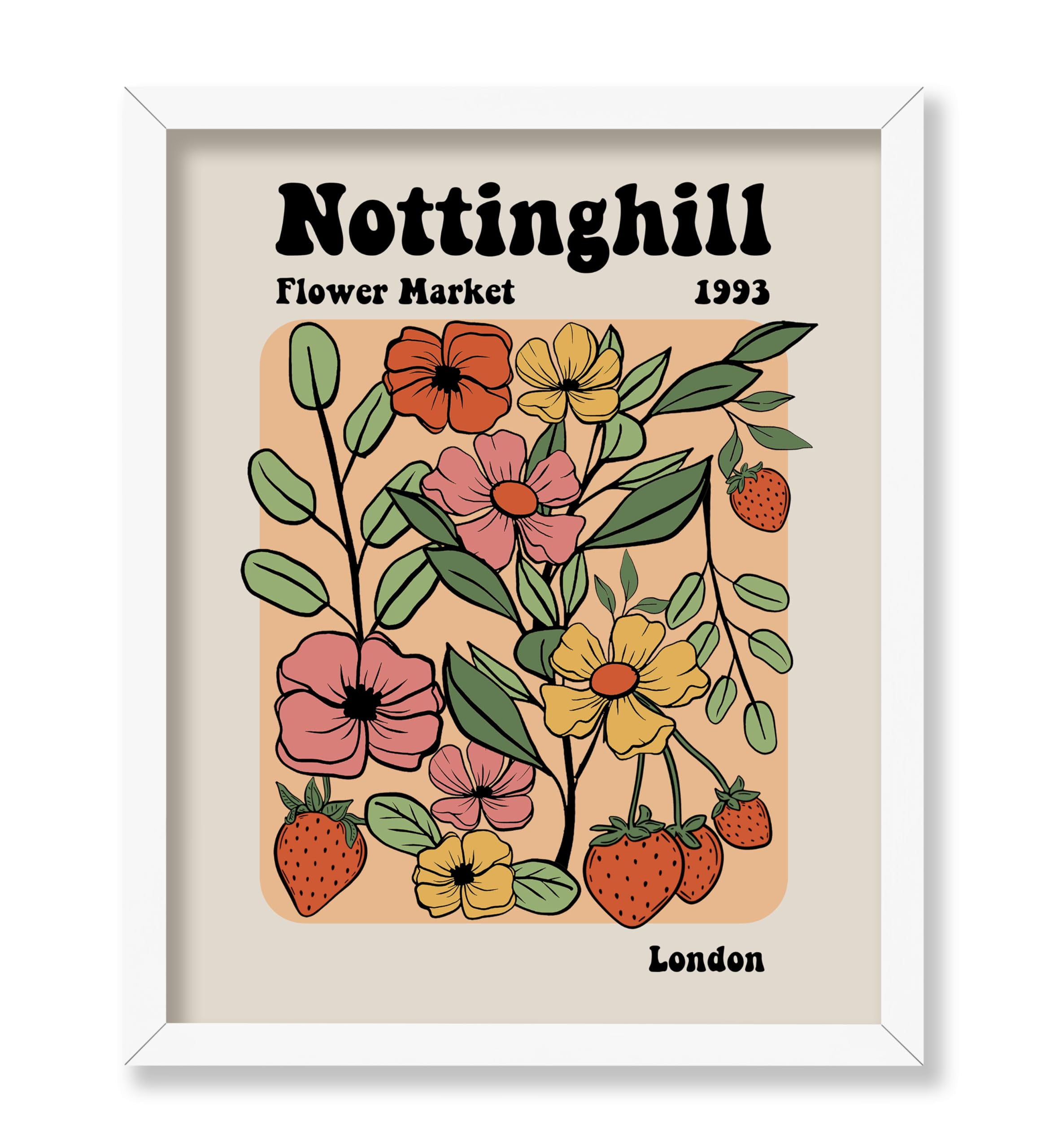 Poster Master Fruit & Flowers Poster - Retro Strawberry Print ...