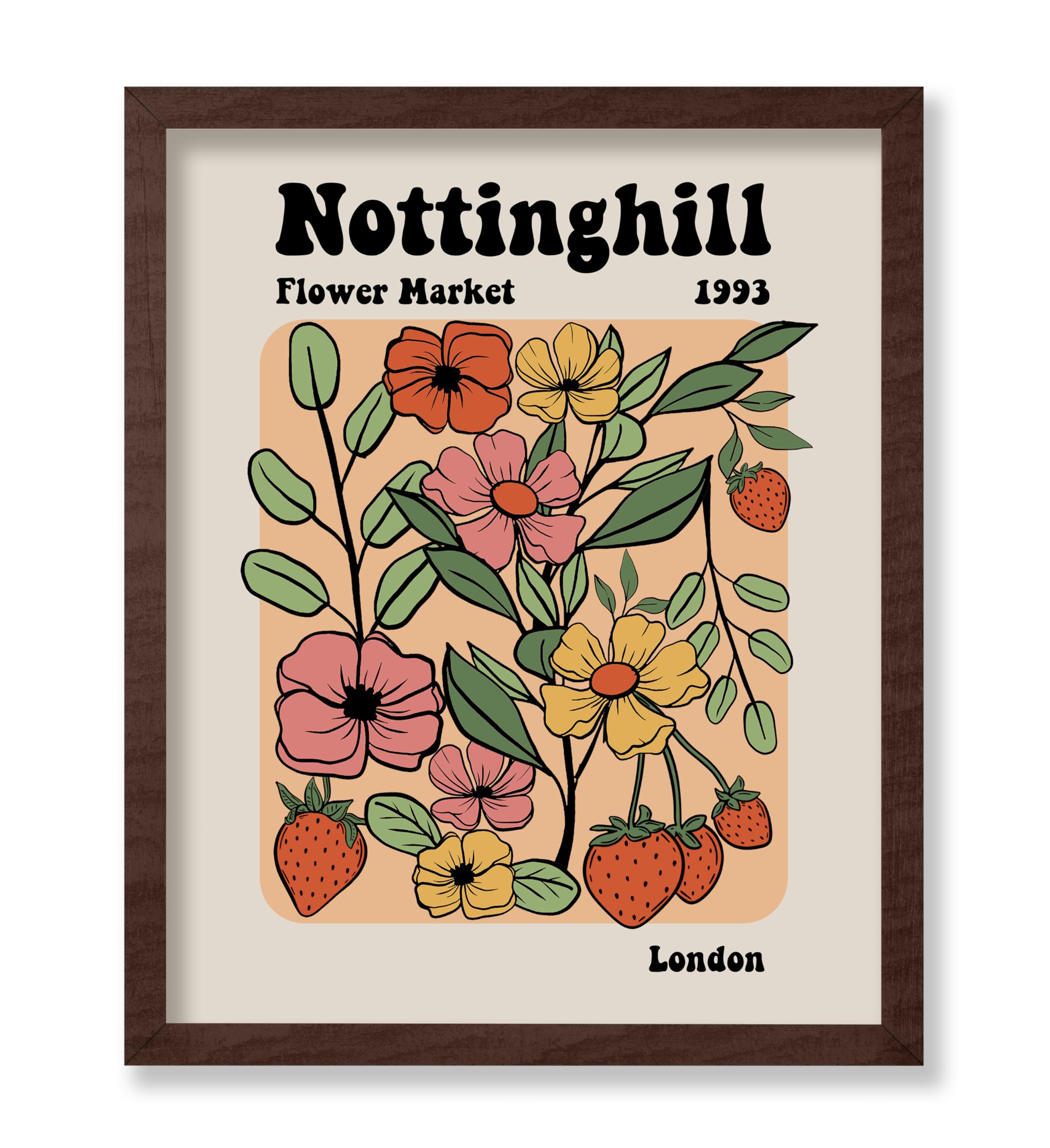 Poster Master Fruit & Flowers Poster - Retro Strawberry Print ...