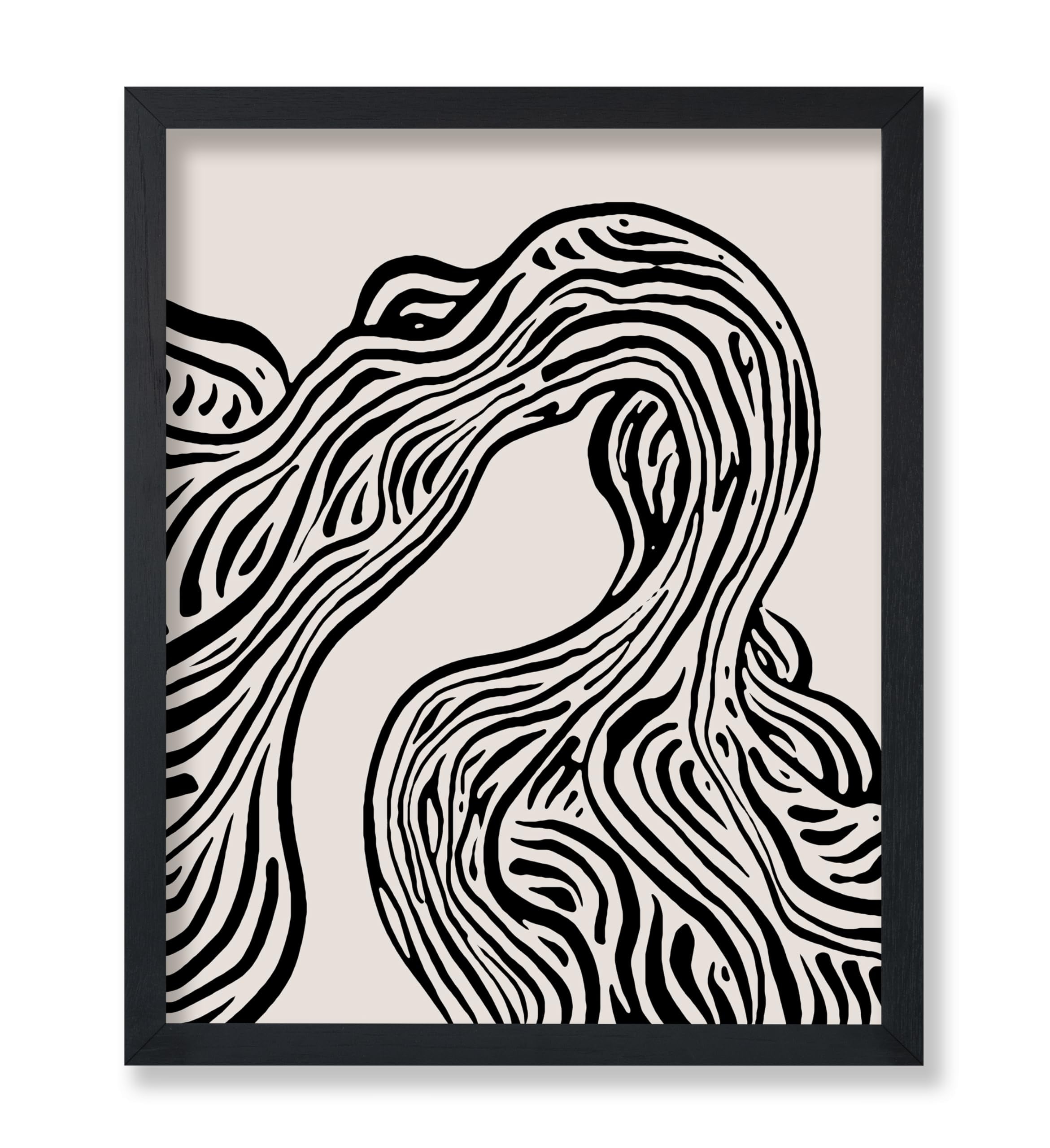 Poster Master Geometric Poster - Black Wavy Lines Print - Abstract Art ...