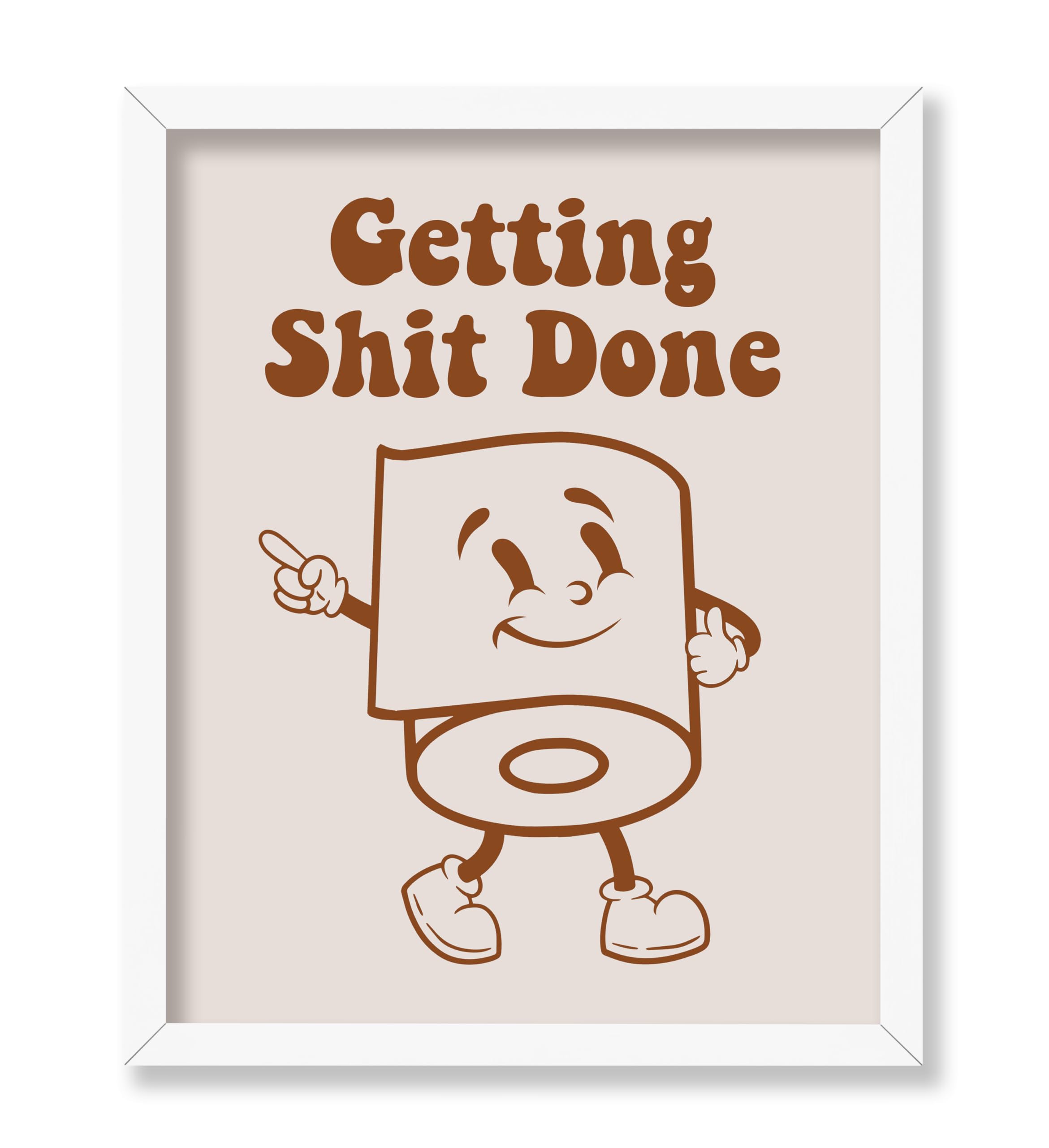 Poster Master Get Shit Done Poster - Retro Toilet Paper Print - Bathroom Art - Toilet Paper Roll ...
