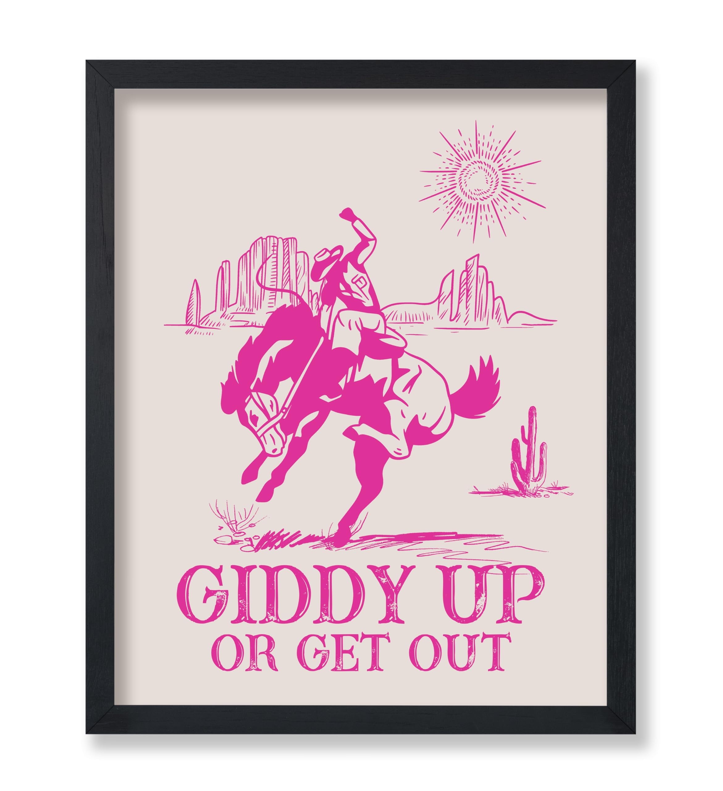 Poster Master Giddy Up Or Get Out Poster - Retro Pink Cowgirl Print ...