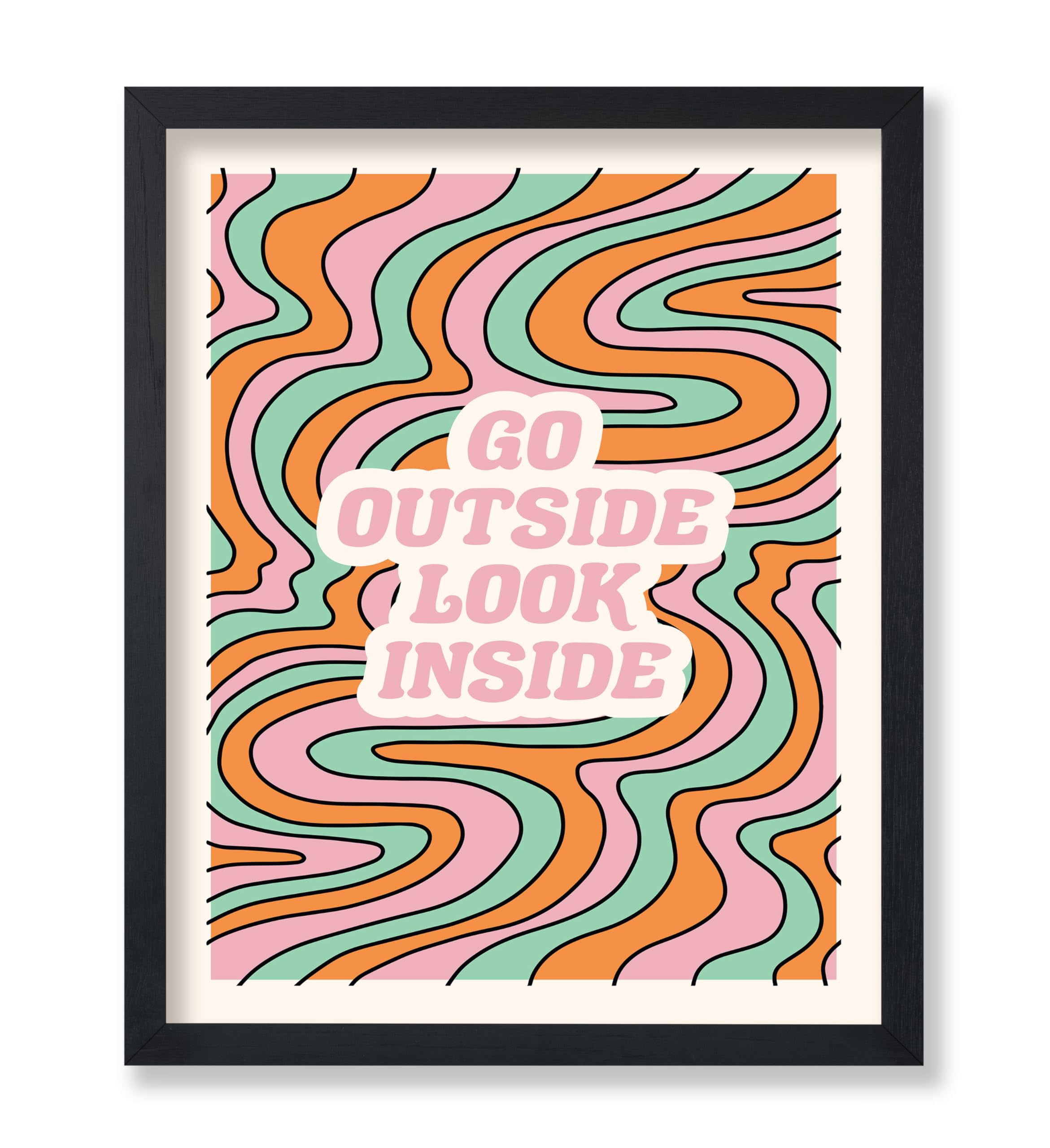 Poster Master Go Outside Look Inside Poster - Retro Boho Print ...
