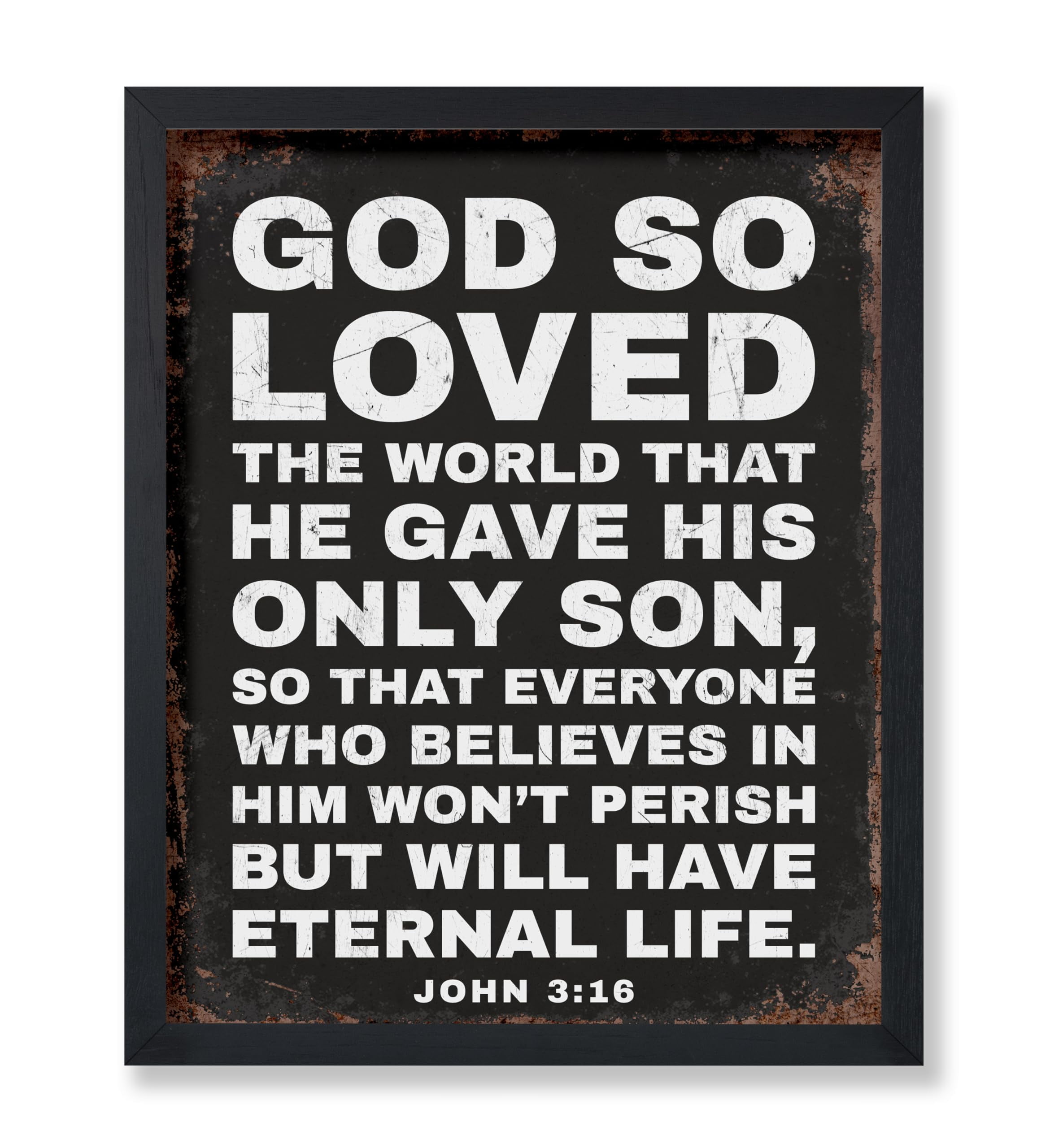 Poster Master God So Loved The World Poster - Black Bible Verse Print ...