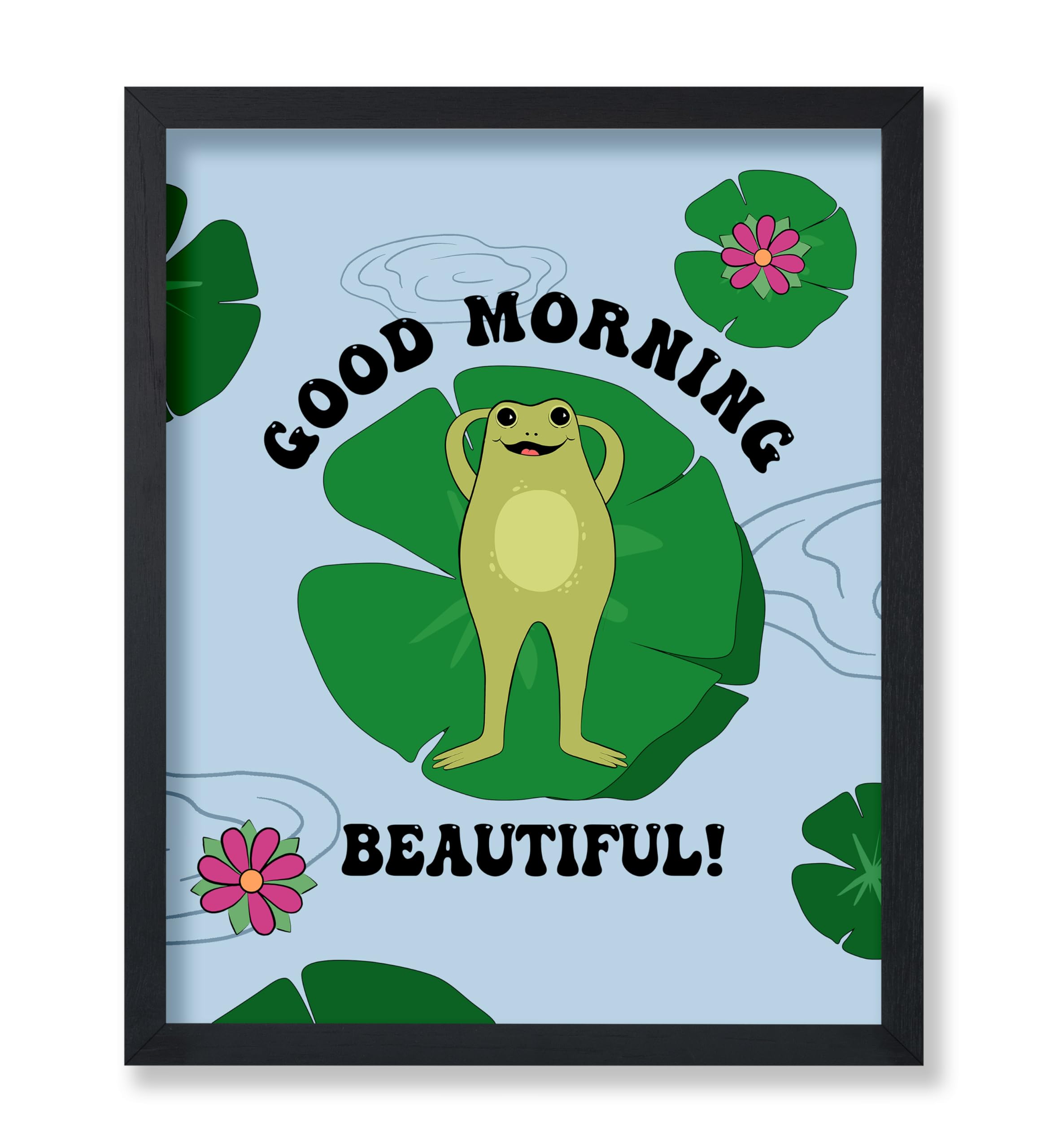 Poster Master Good Morning Beautiful Poster - Retro Frog Print ...