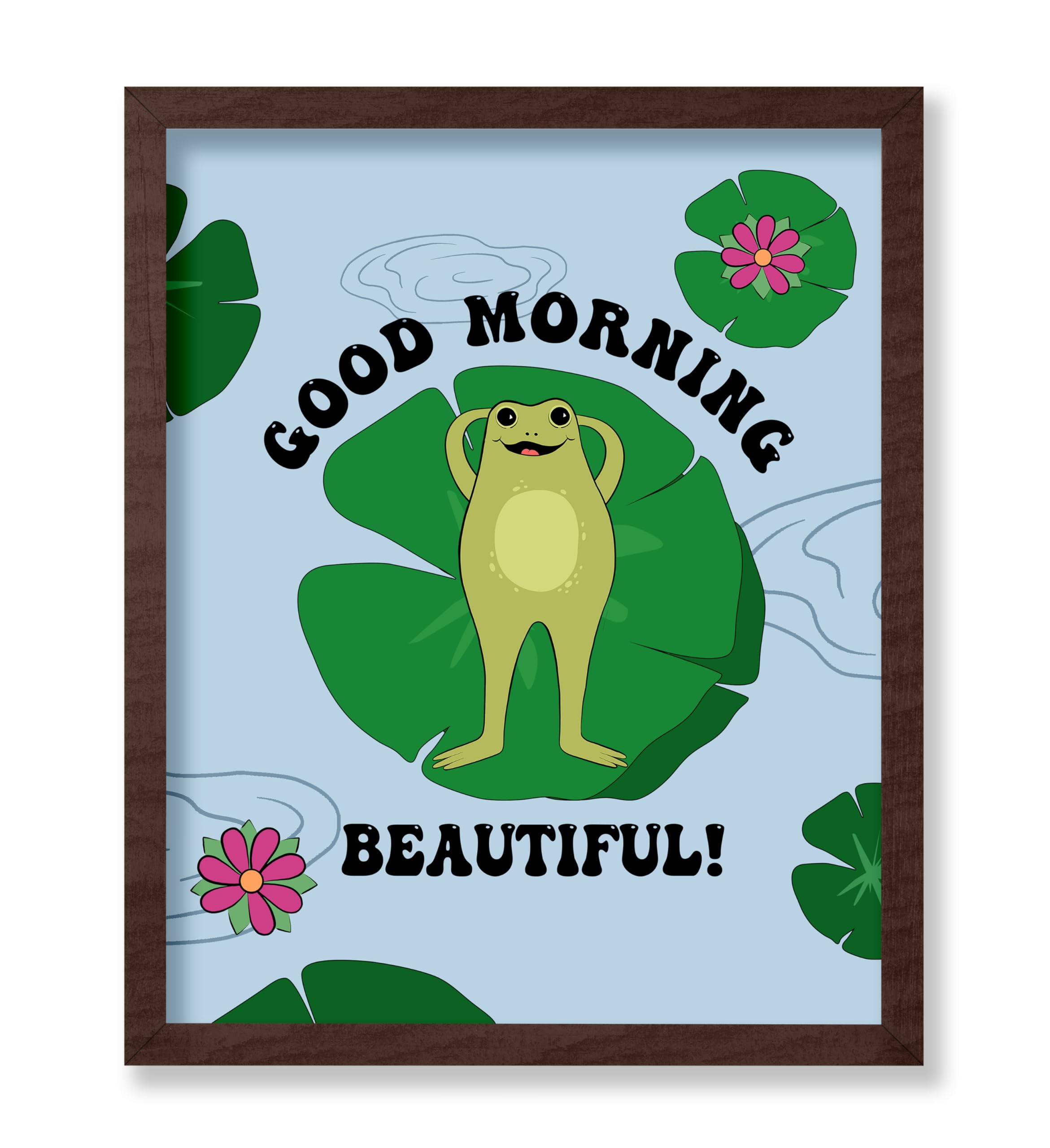 Poster Master Good Morning Beautiful Poster - Retro Frog Print ...