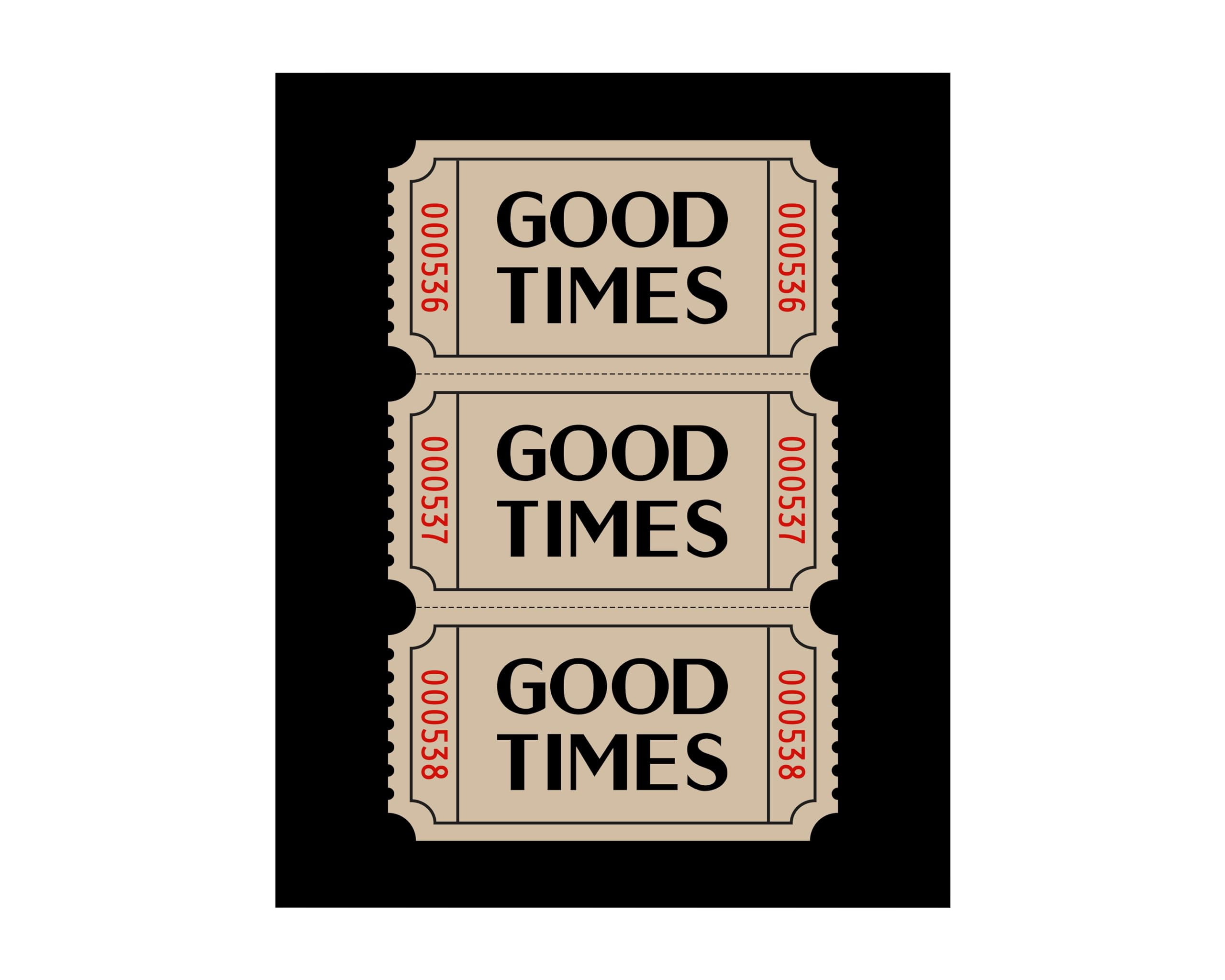 Poster Master Good Times Poster - Retro Cinema Ticket Print - Trendy ...