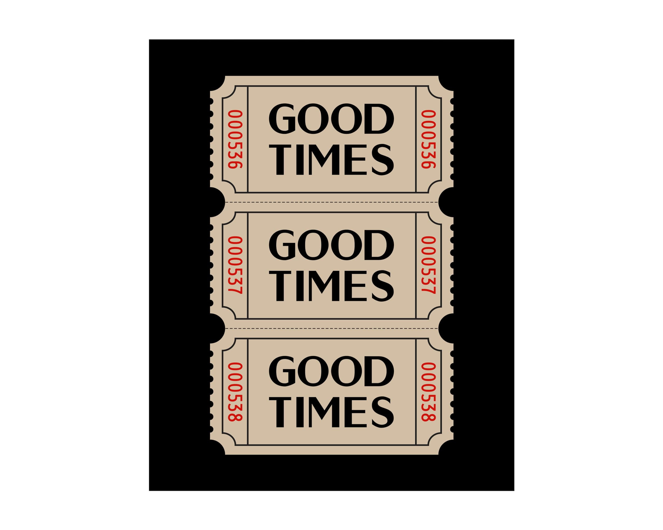Poster Master Good Times Poster - Retro Cinema Ticket Print - Trendy ...