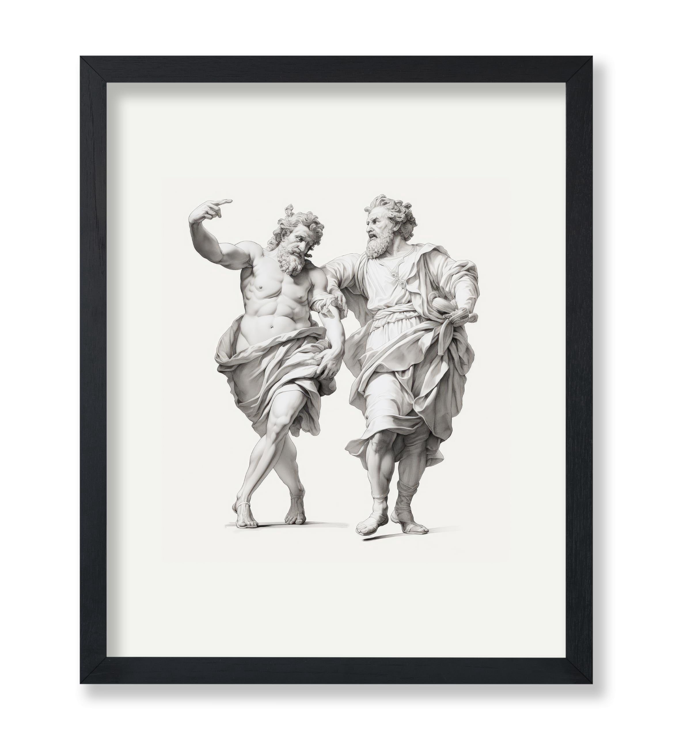 Poster Master Greek Men Poster - Retro Walking Men Print - Portrait Art ...
