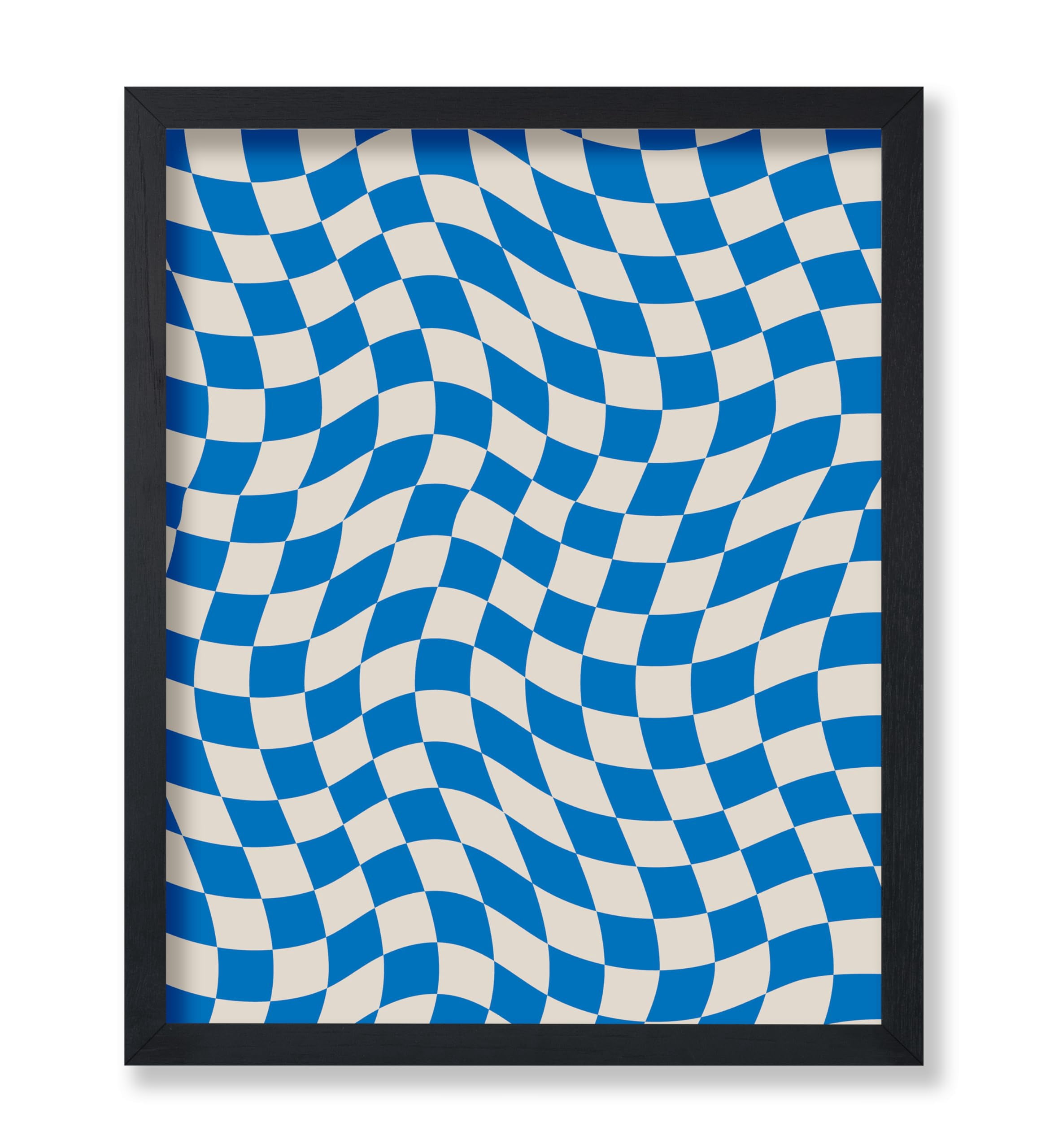 Poster Master Groovy Checkered Poster - Retro Blue Checkered Print ...