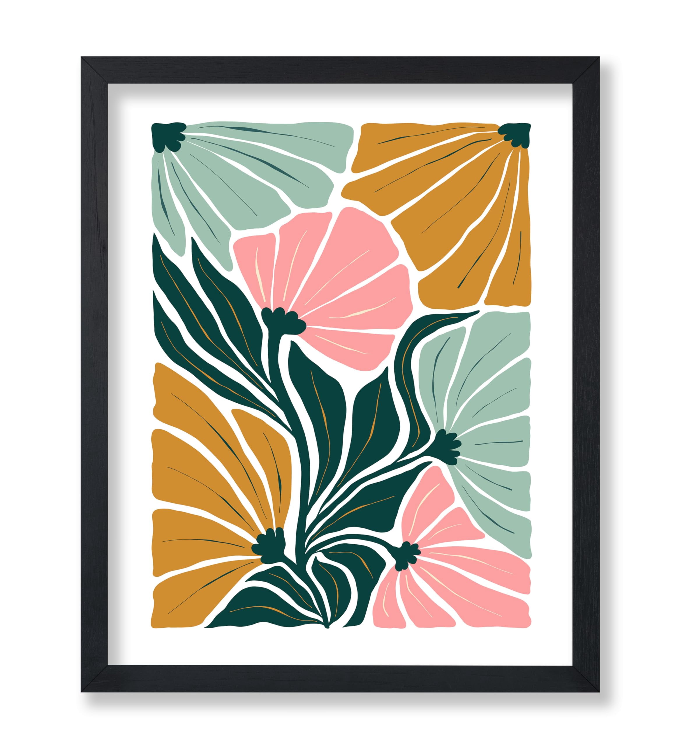 Poster Master Groovy Floral Poster - Retro Flower Print - Blossoms Art ...
