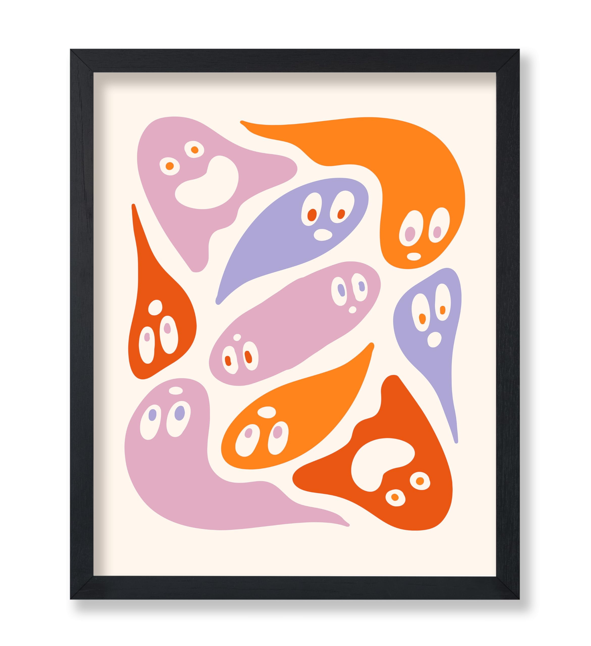 Poster Master Halloween Poster - Retro Whimsical Ghosts Print - Boho ...