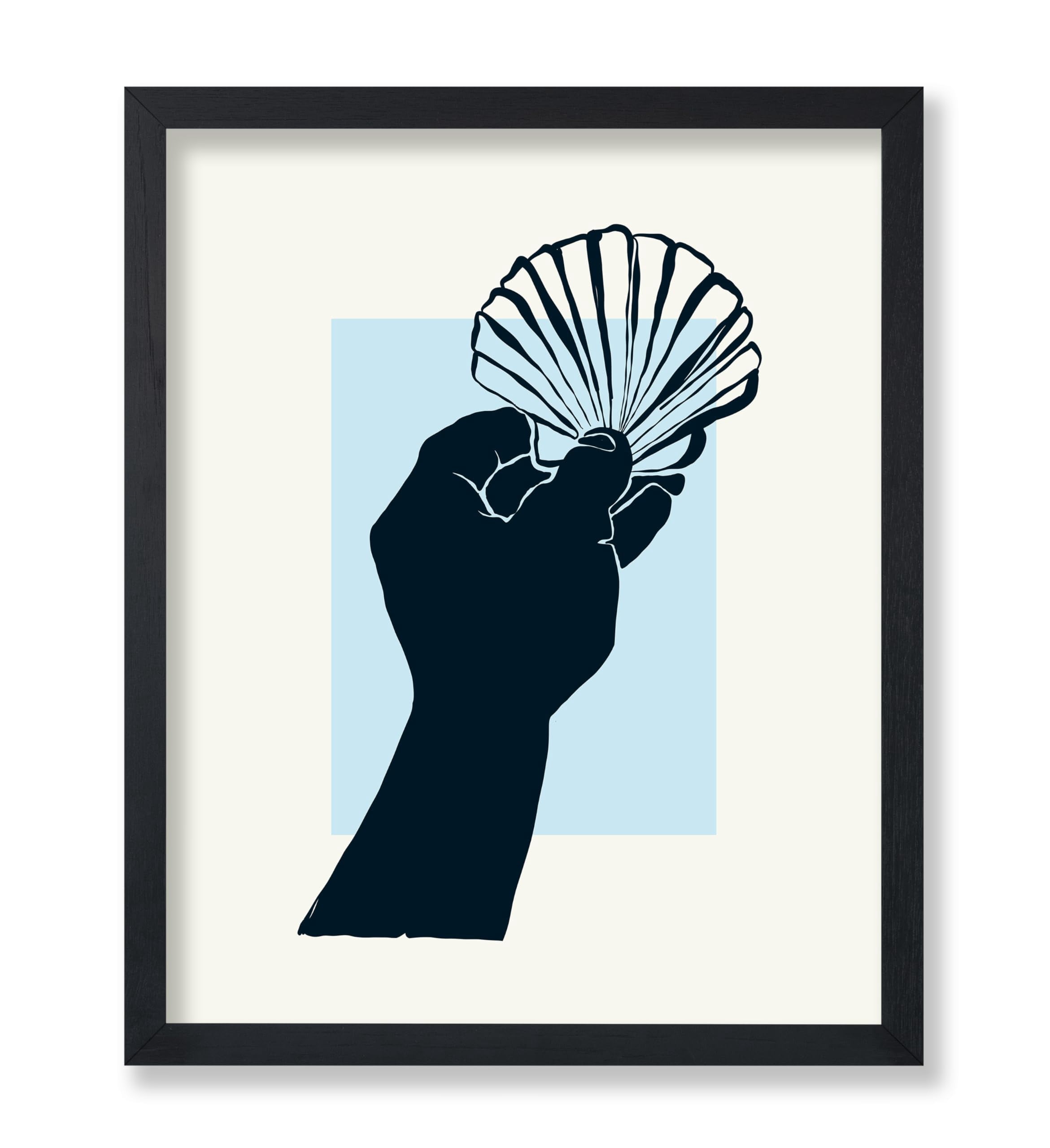 Poster Master Hand Holding Shell Poster - Retro Seashell Print - Ocean ...