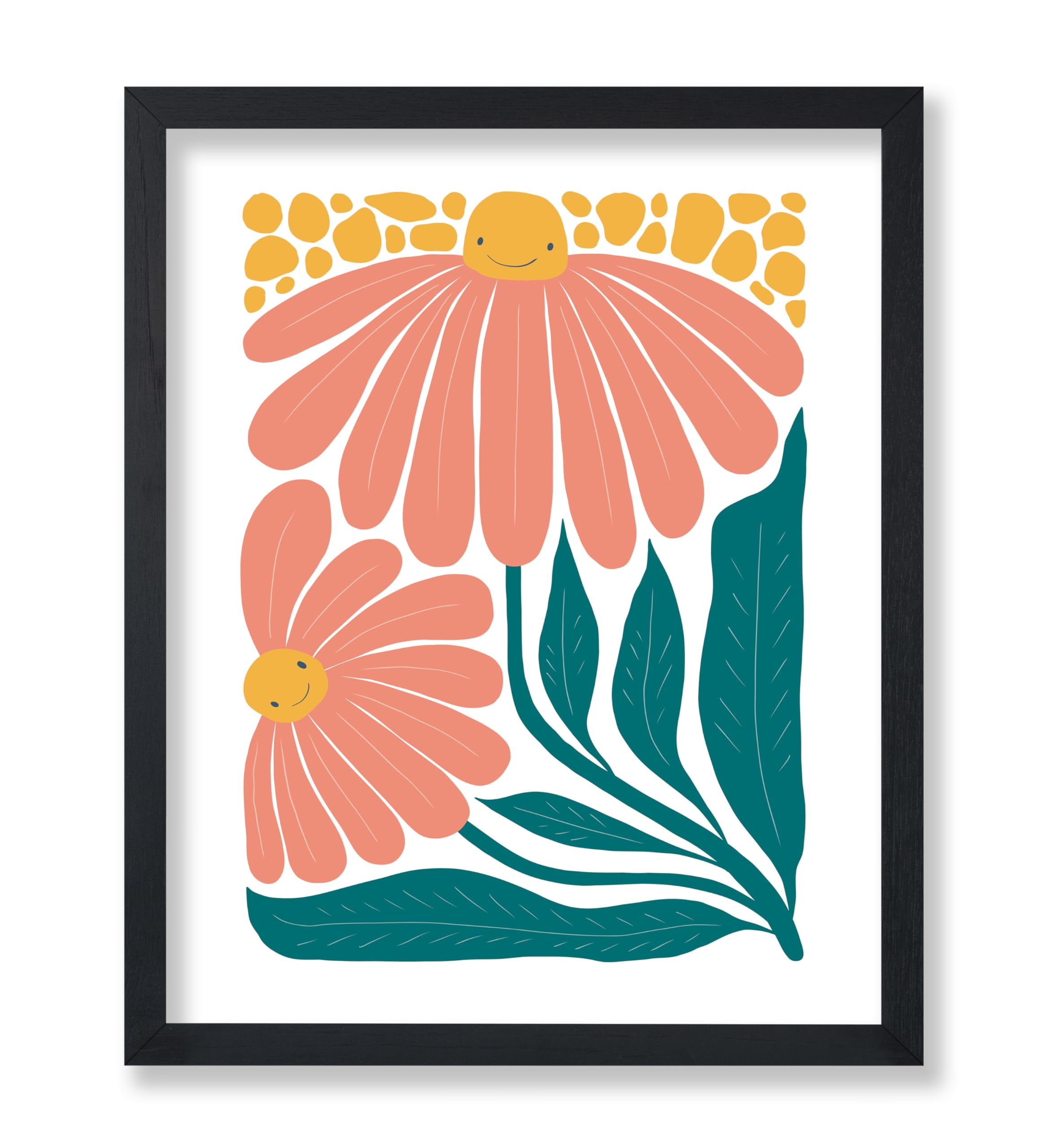 Poster Master Happy Flower Poster - Retro Floral Print - Modern Flower ...