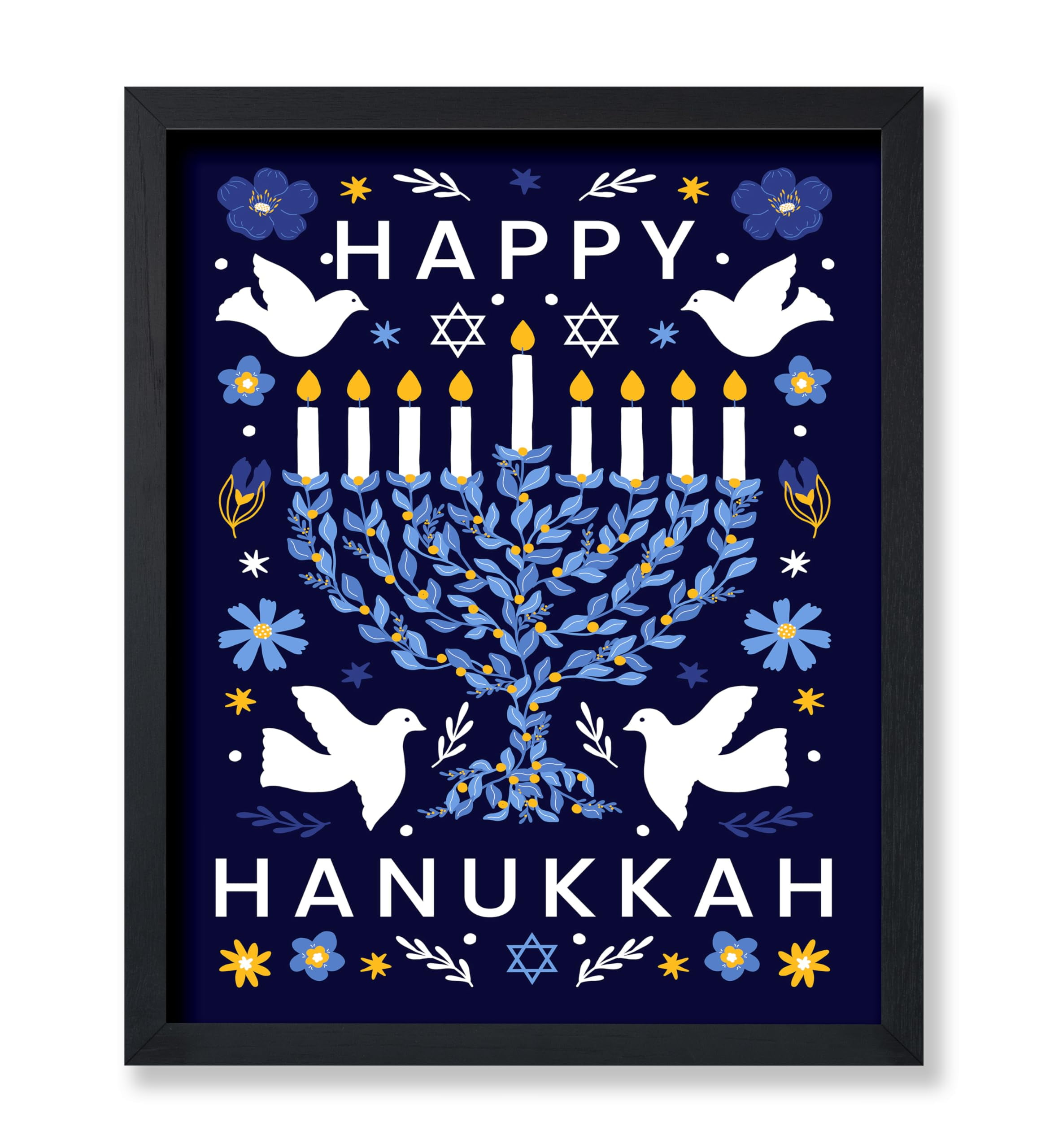 Poster Master Happy Hanukkah Poster - Festival of Lights Print - Jewish ...