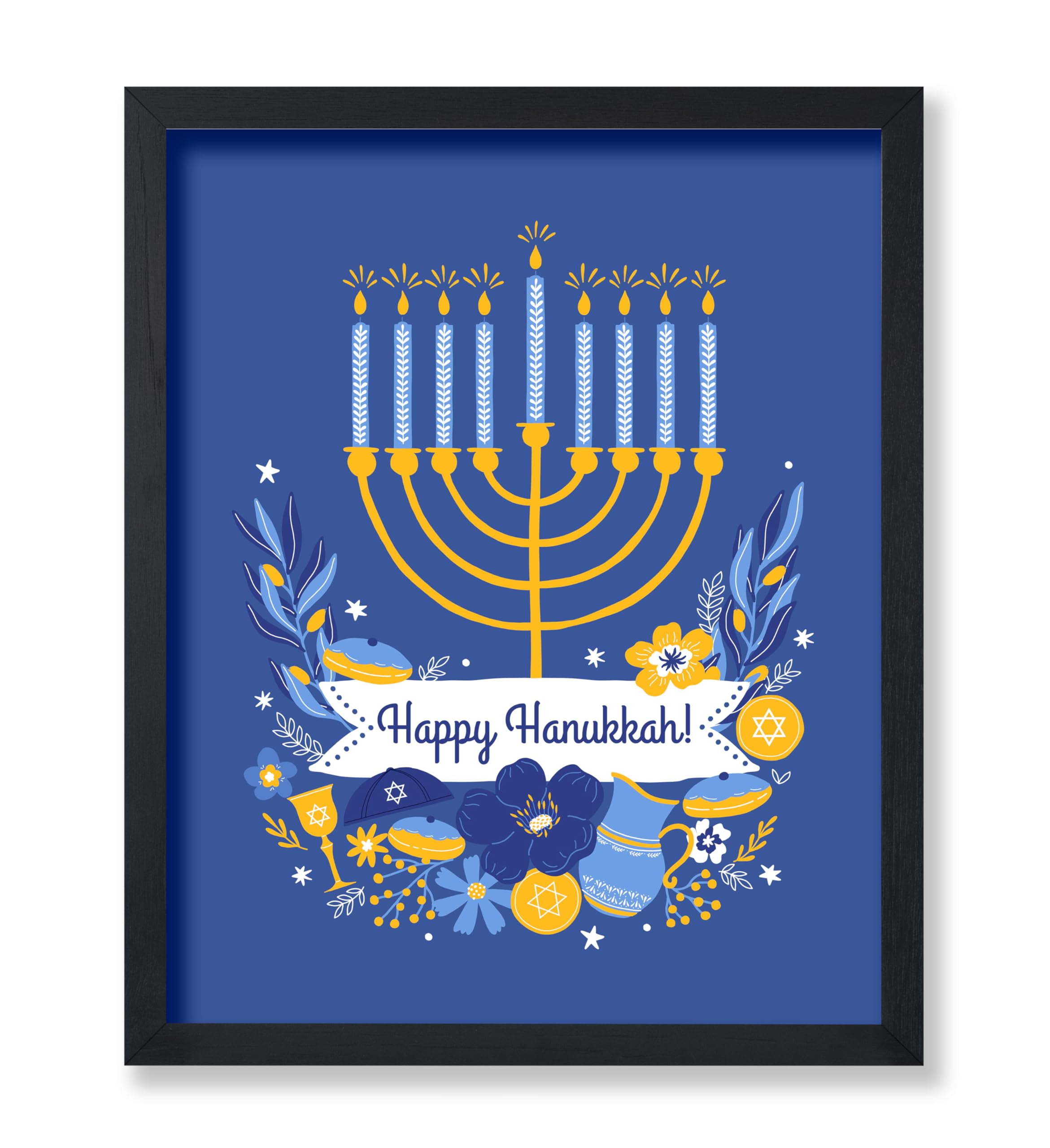 Poster Master Happy Hanukkah Poster - Festival Print - Menorah Art ...