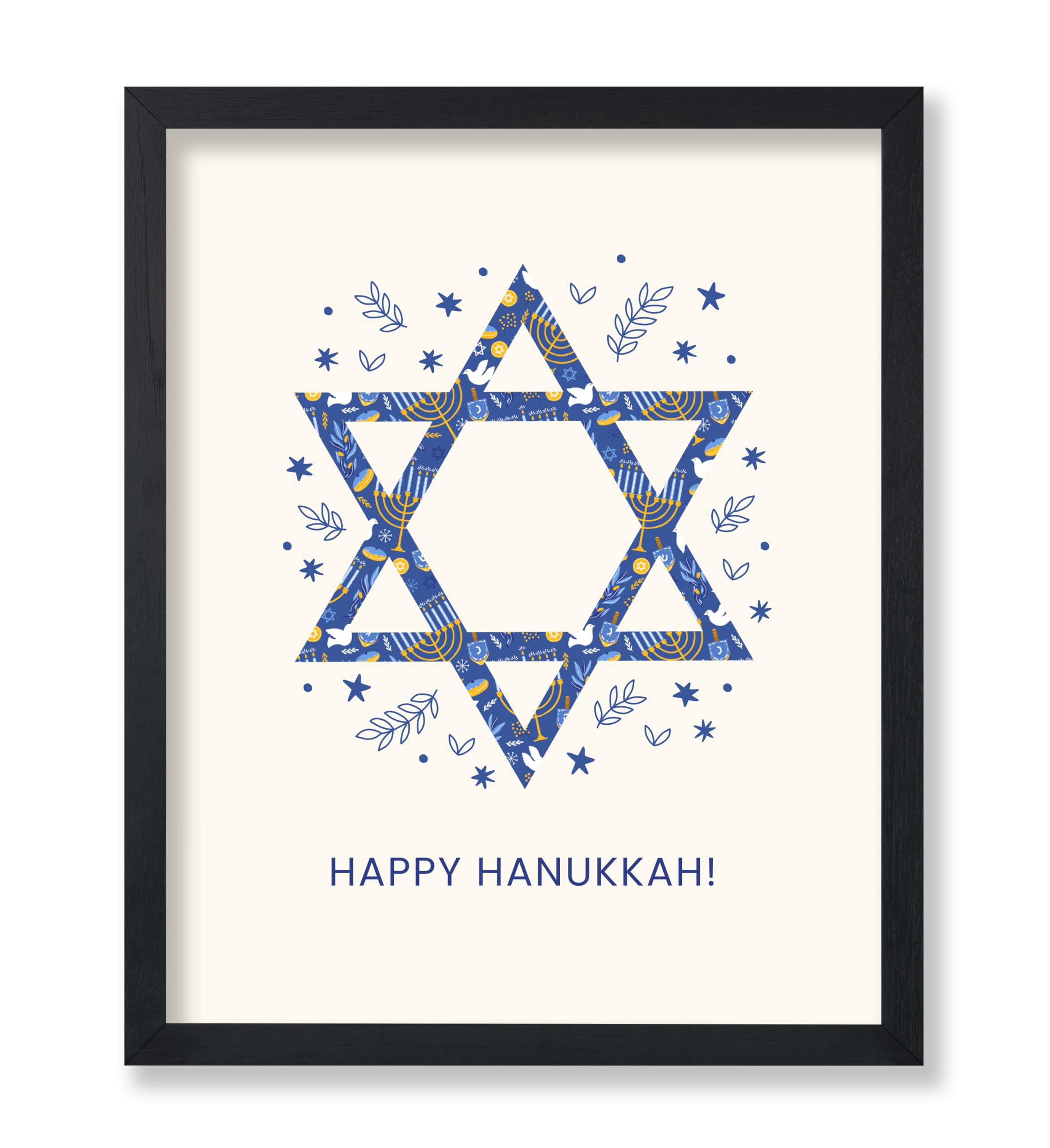 Poster Master Happy Hanukkah Poster - Pentagram Print - Festival of ...