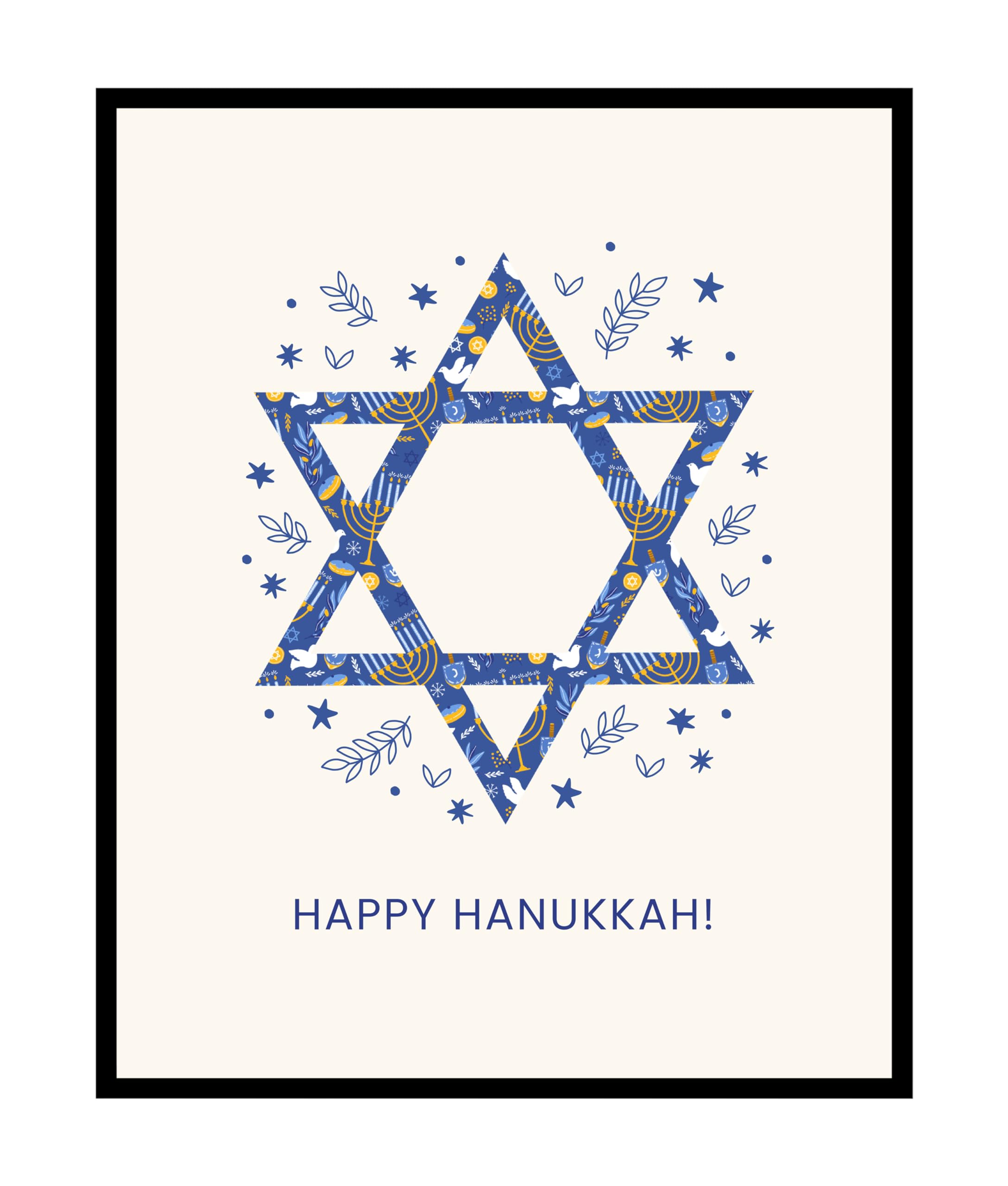 Poster Master Happy Hanukkah Poster - Pentagram Print - Festival of ...