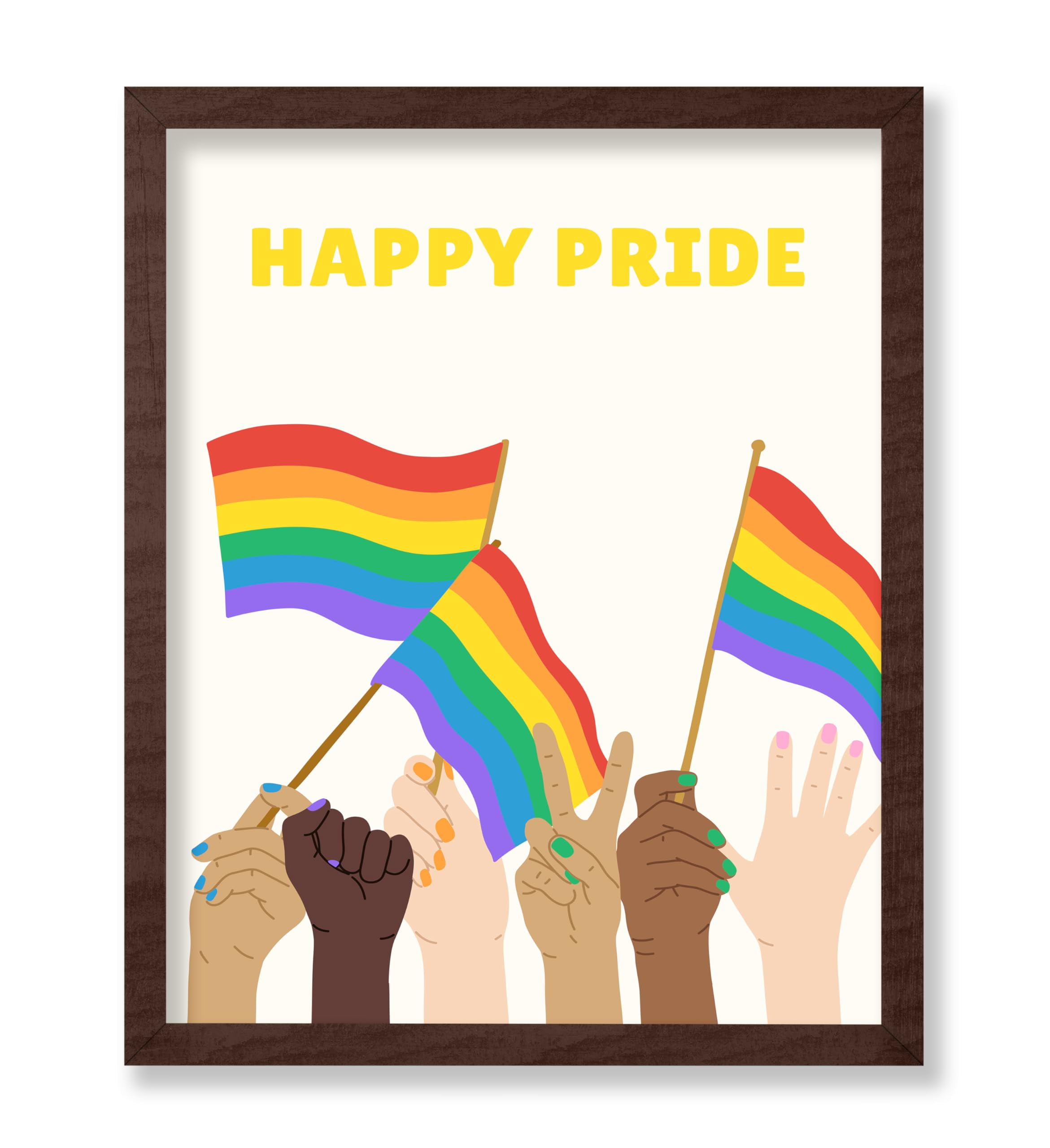Poster Master Happy Pride Poster - Rainbow Flags Print - Inclusivity ...