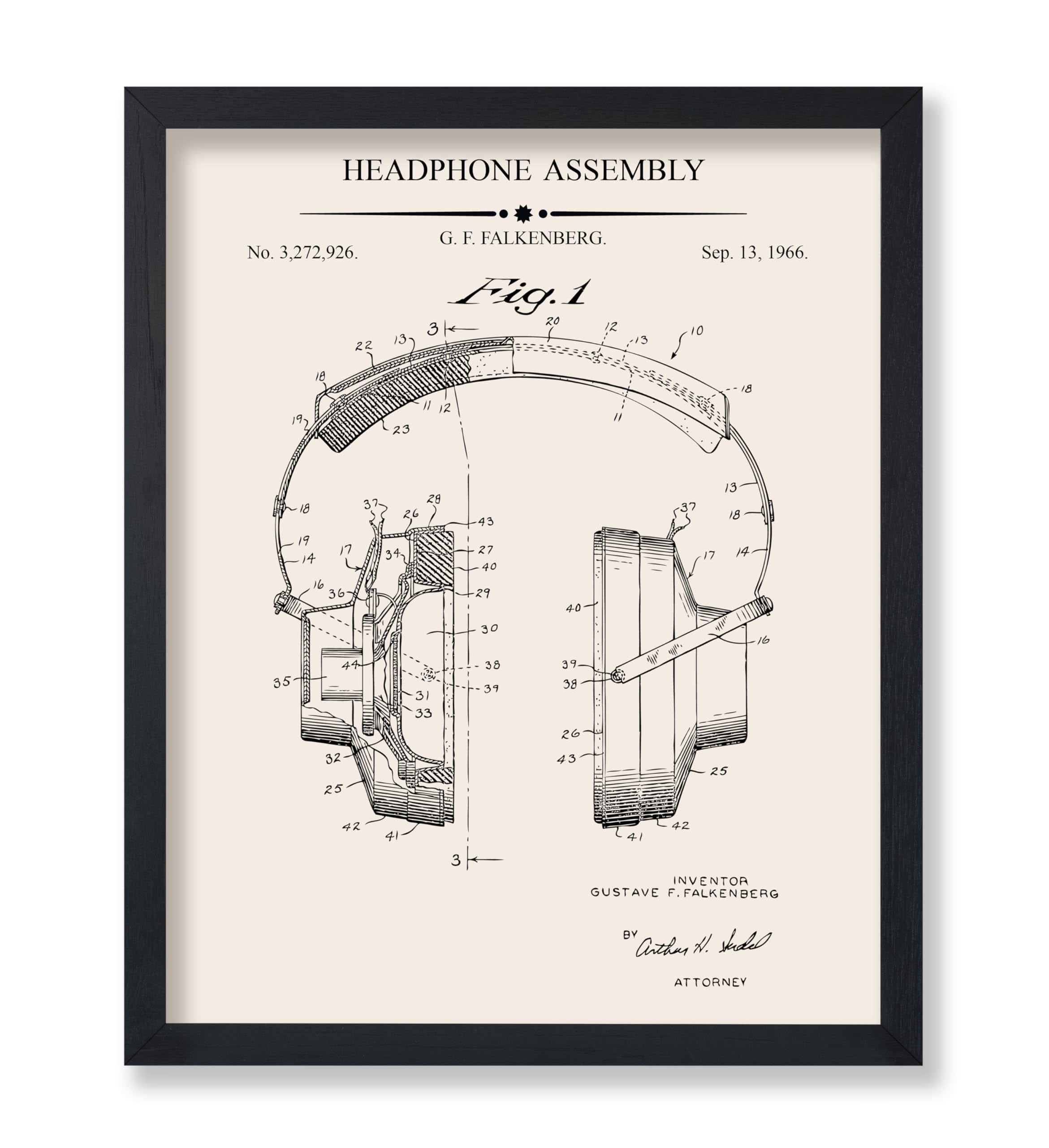 Poster Master Headphone Assembly Blueprint Poster - Headphone Patent ...