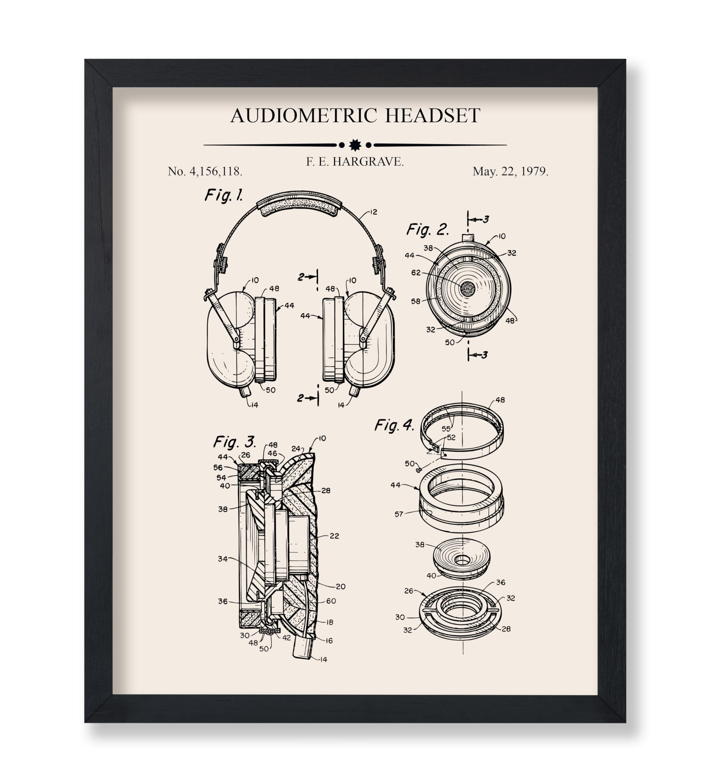 Poster Master Headphones Blueprint Poster - Headphones Patent Print ...