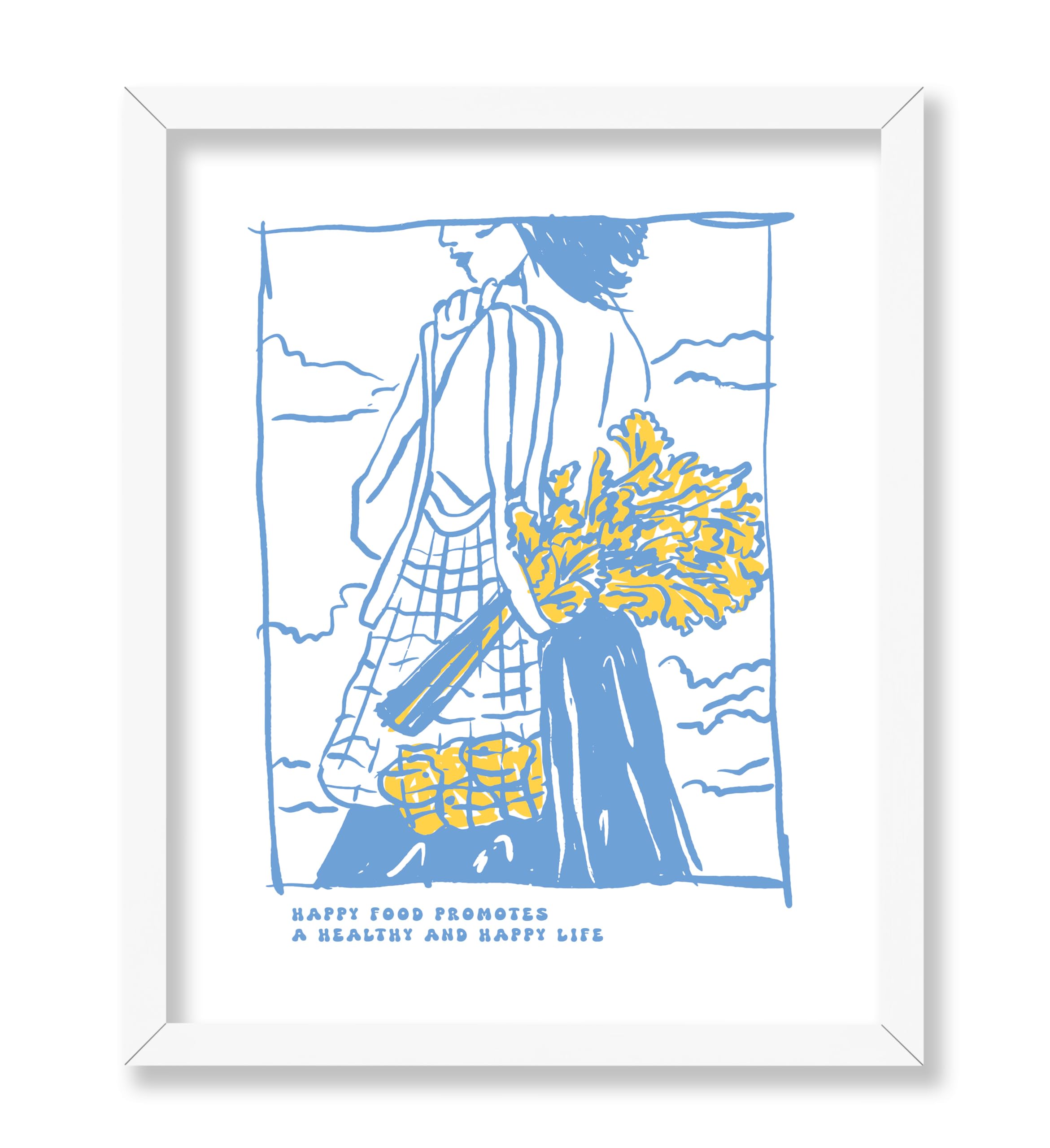 Poster Master Healthy And Happy Life Poster - Retro Woman Print - Food ...