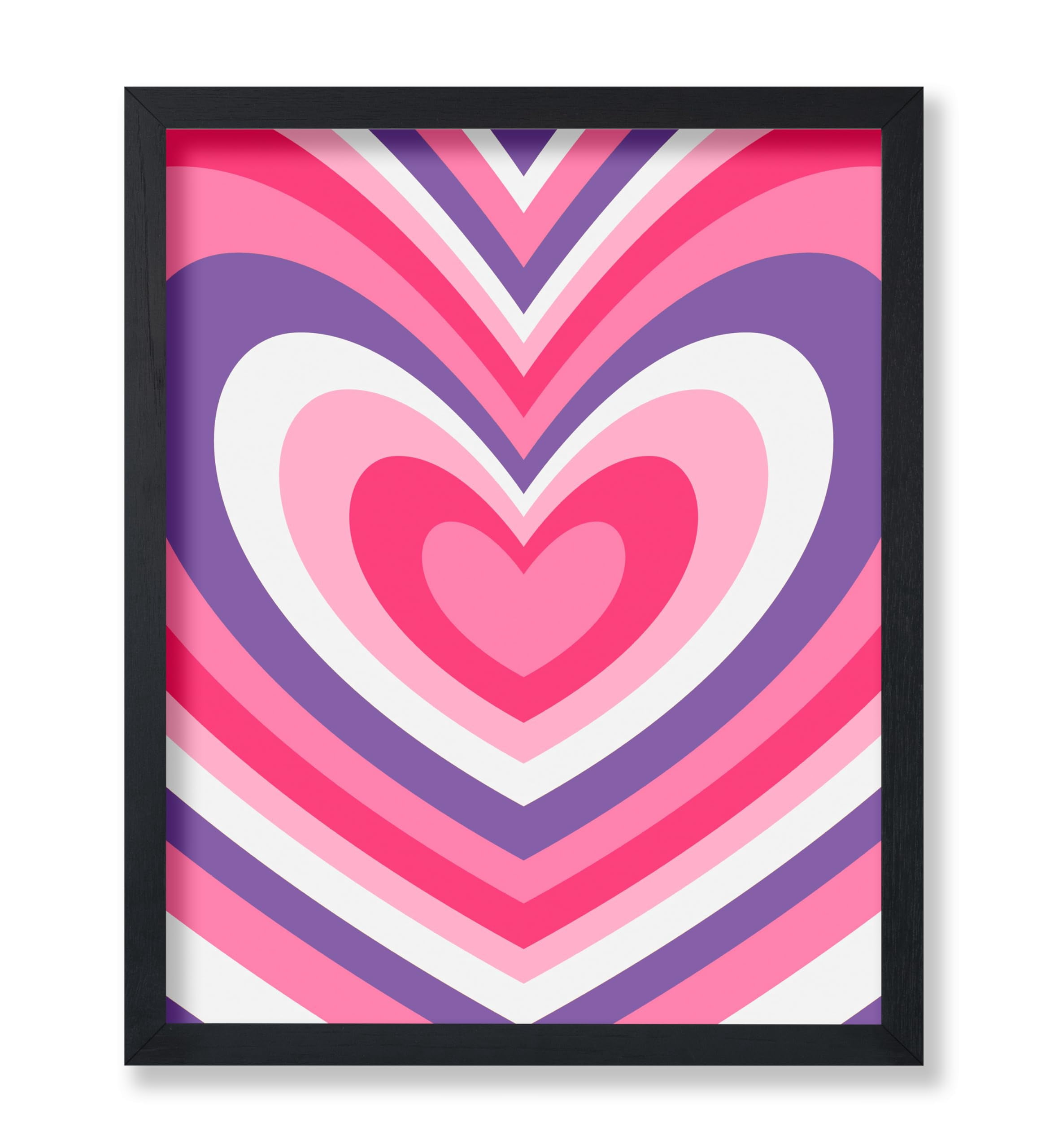 Poster Master Heart Poster - Retro Rainbow Heart Print - Geometric ...