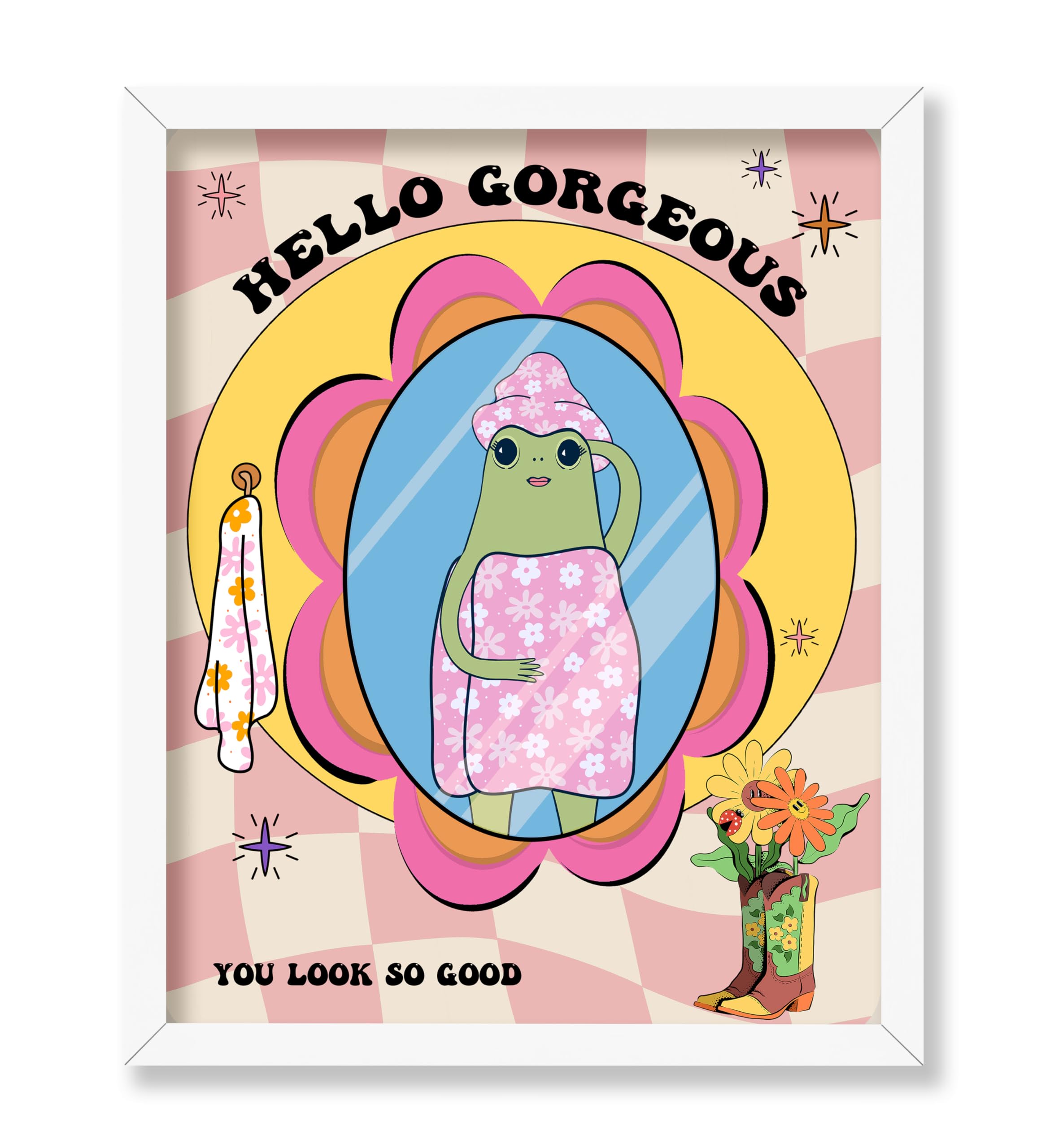 Poster Master Hello Gorgeous Poster - Retro Girly Frog Print - Positive ...