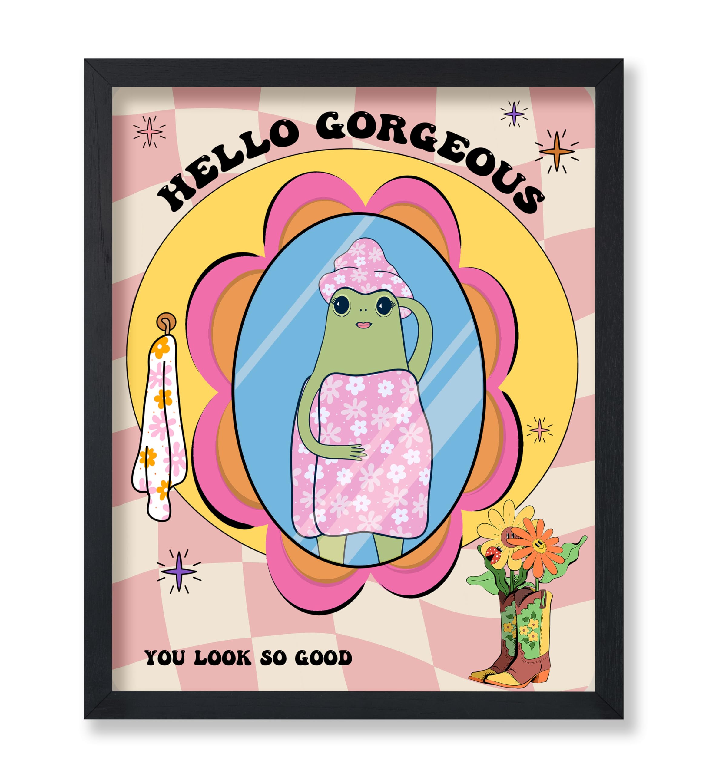 Poster Master Hello Gorgeous Poster - Retro Girly Frog Print - Positive ...