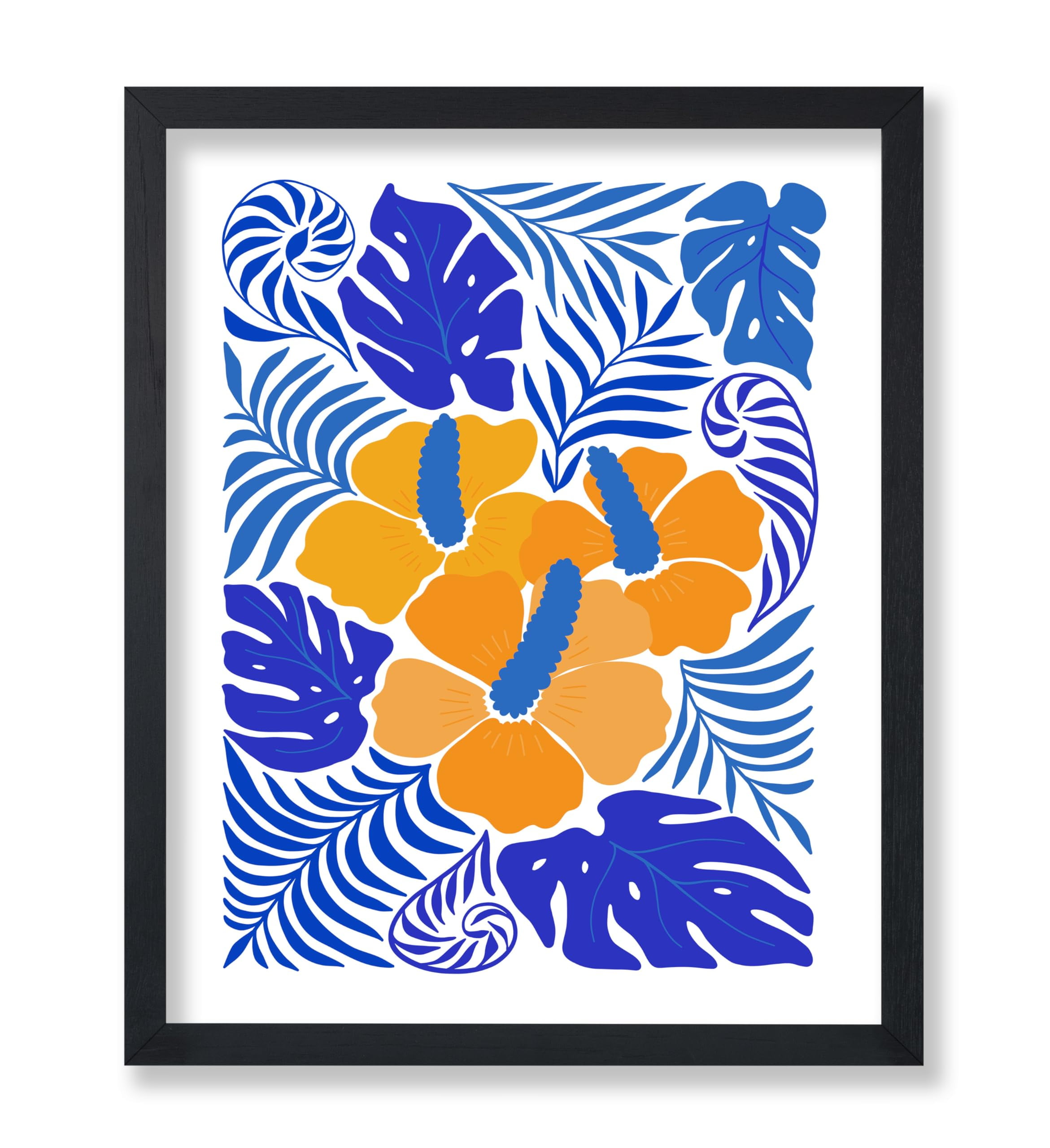 Poster Master Hibiscus Flower Poster - Retro Floral Print - Groovy Flower Art - Abstract Art ...