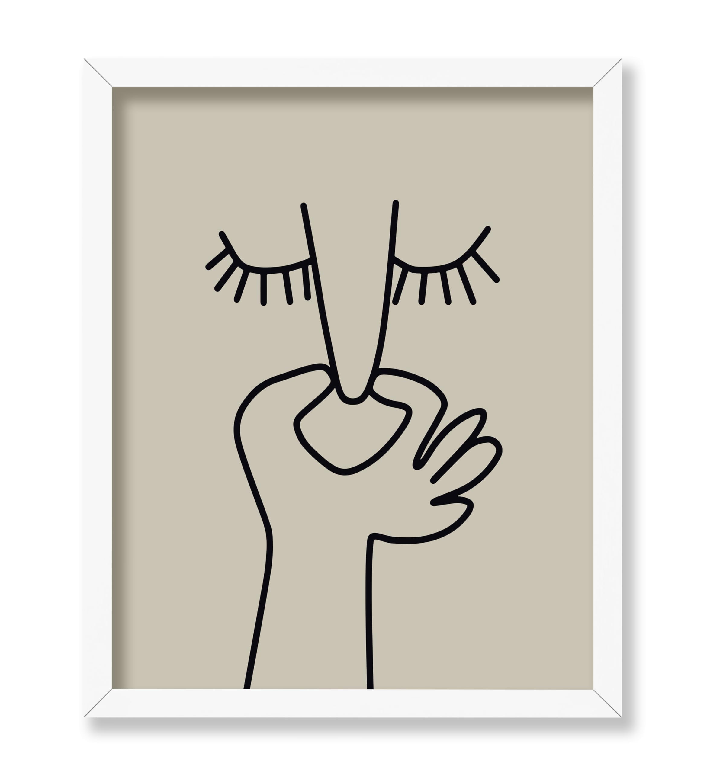 Poster Master Hold Your Nose Poster - Abstract Print - Beige Modern Art ...