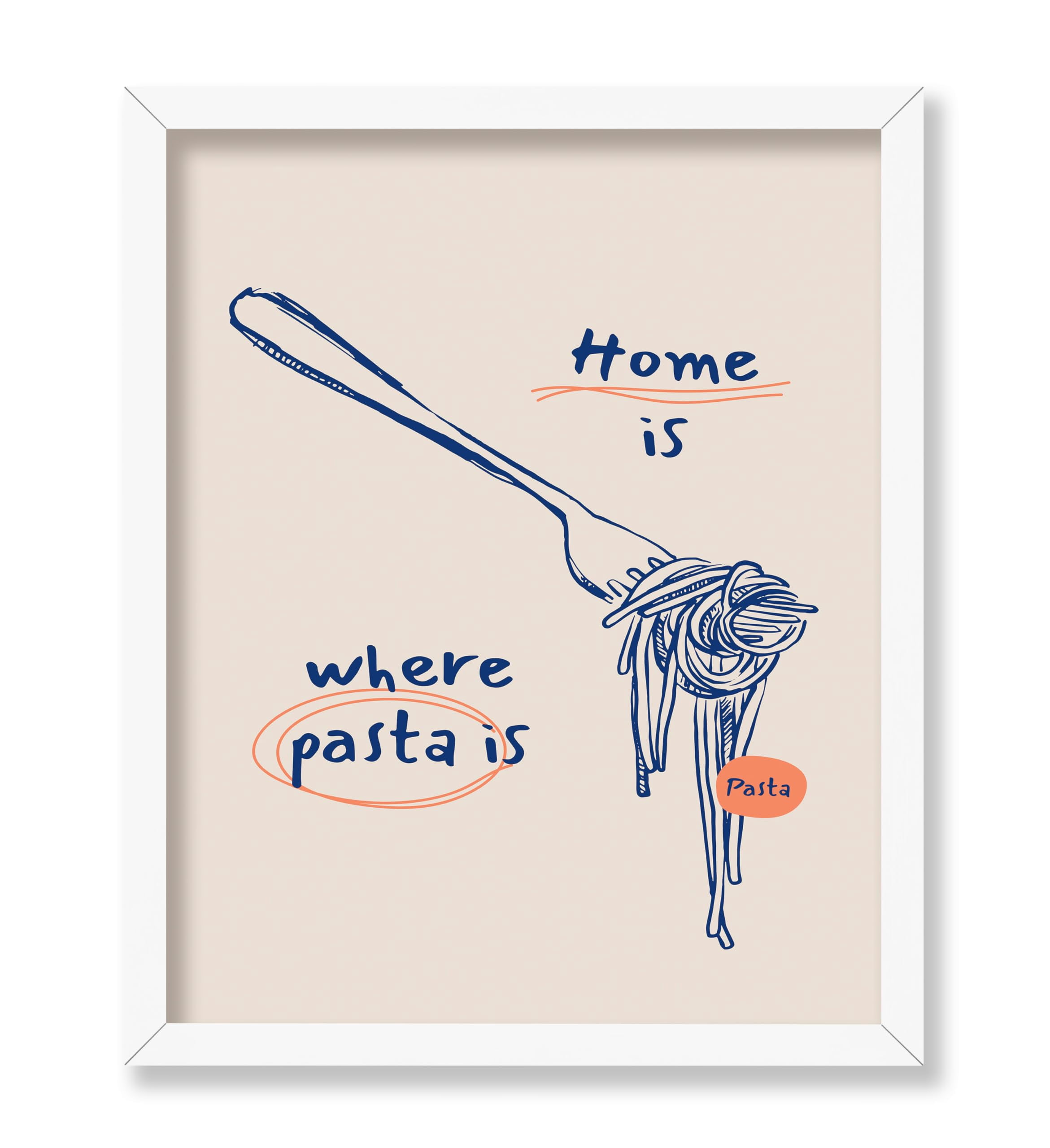 Poster Master Home Is Where Pasta Is Poster - Retro Pasta Print ...