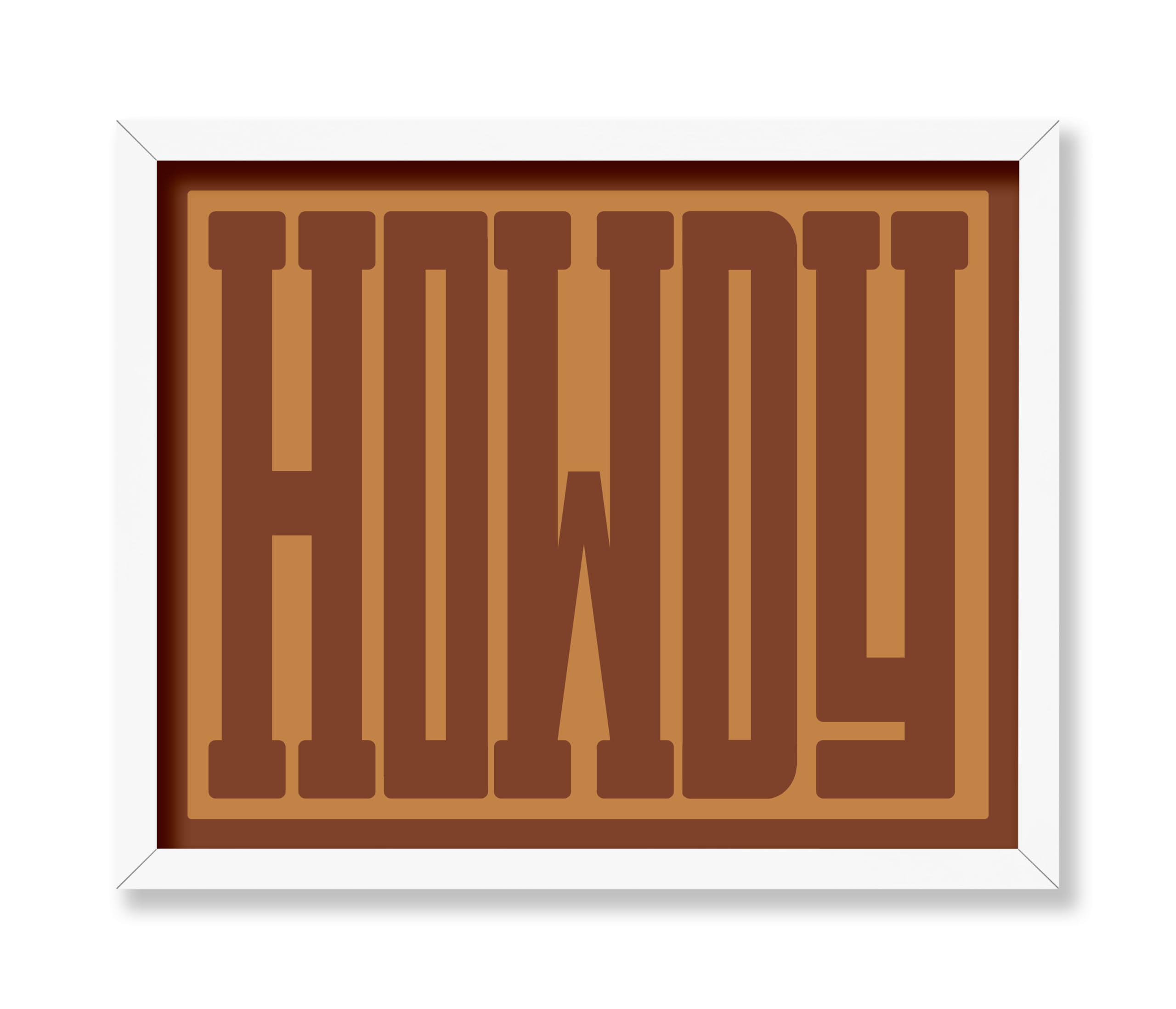 Poster Master Howdy Poster - Retro Brown Typography Print - Western Art ...