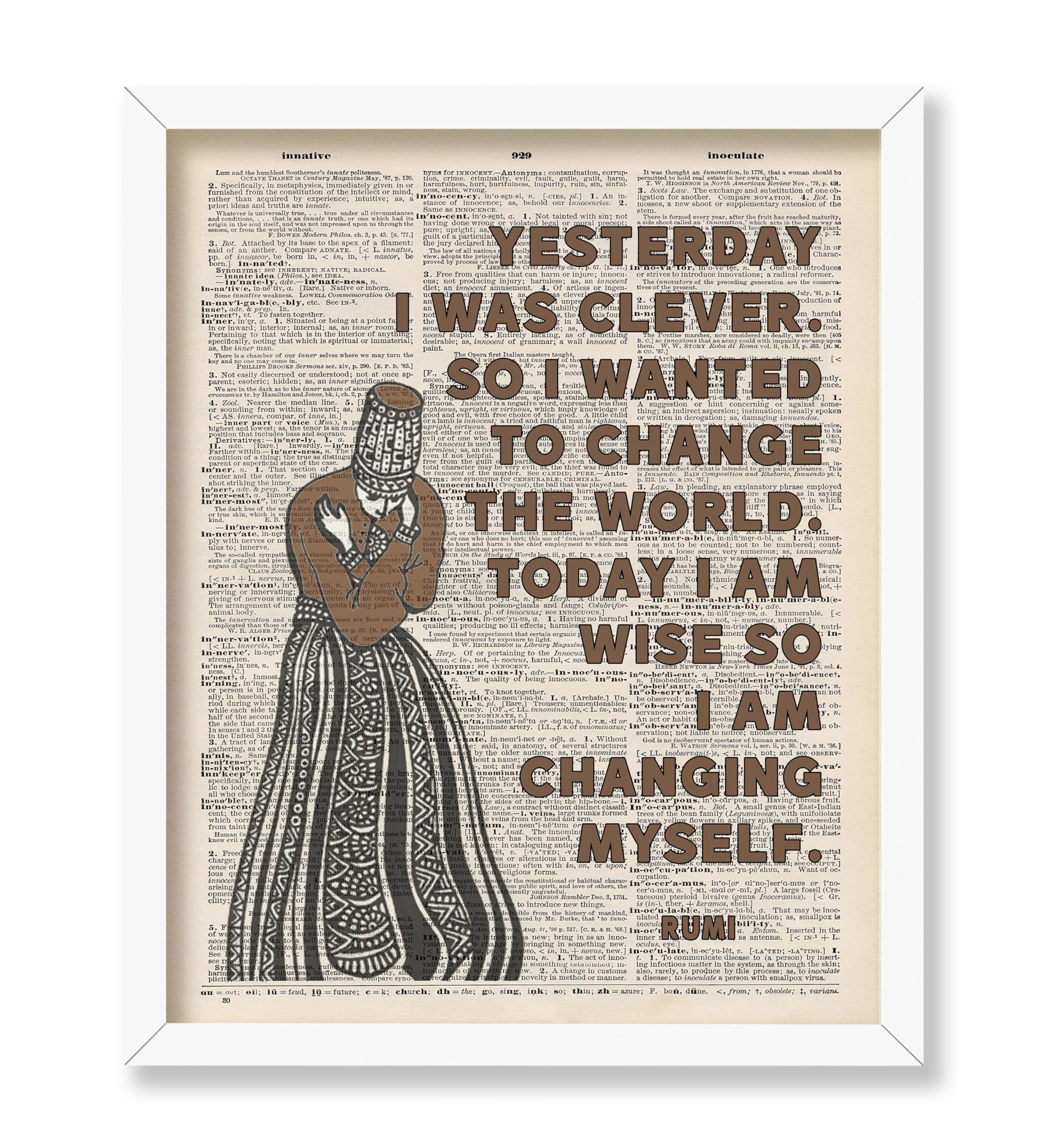 Poster Master I Am Changing Myself Poster - Rumi Quotes Print ...