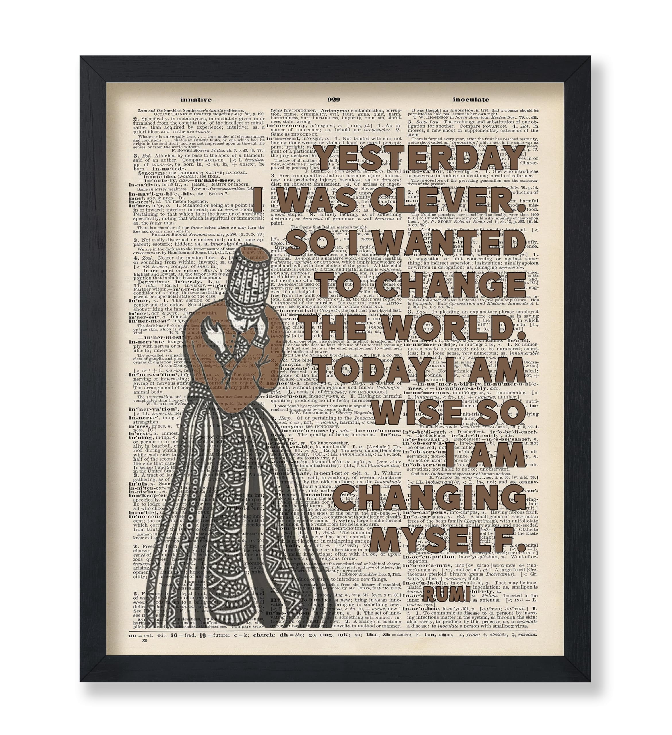 Poster Master I Am Changing Myself Poster - Rumi Quotes Print ...