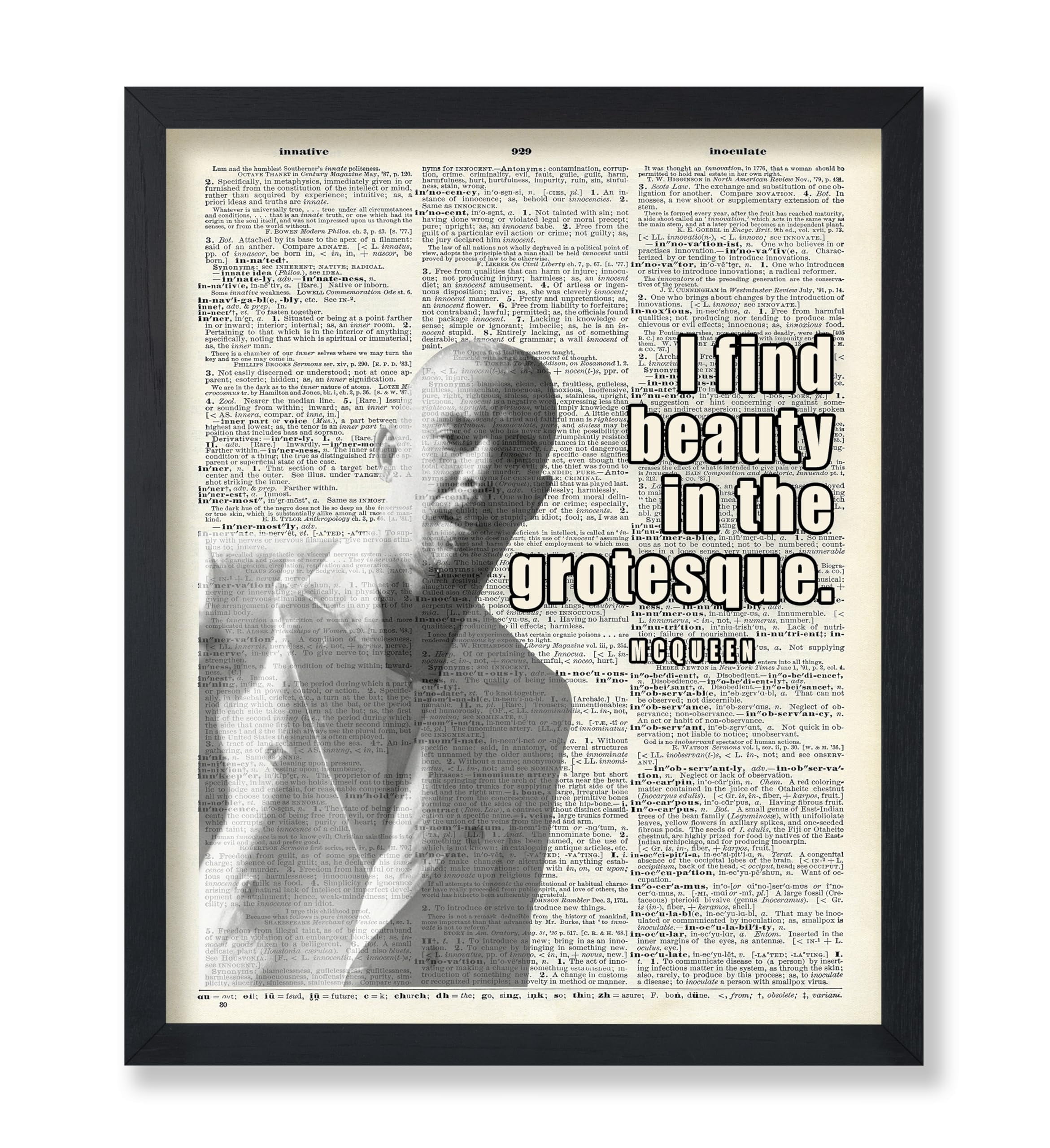 Poster Master I Find Beauty In The Grotesque Poster - McQueen Print ...