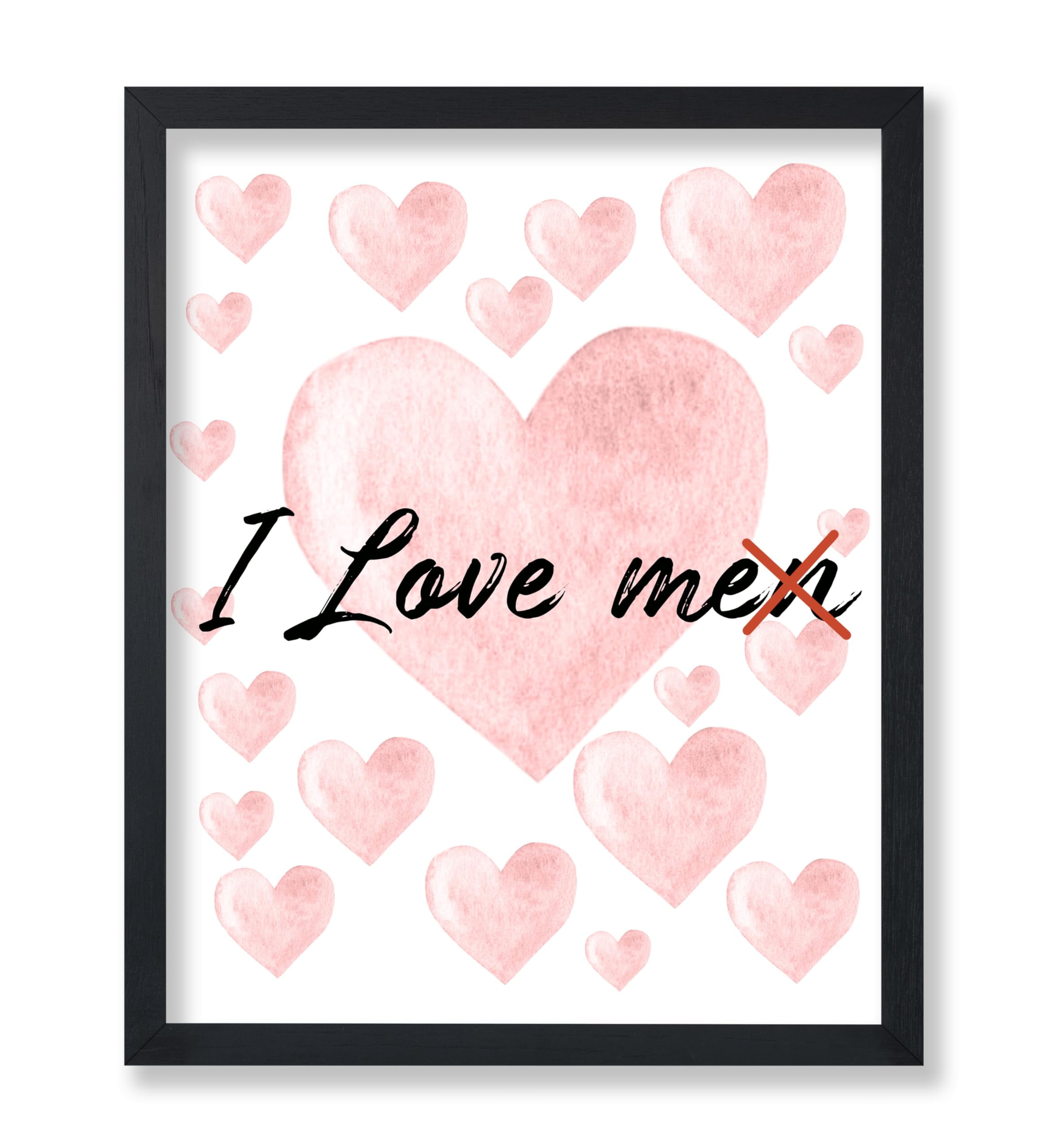Poster Master I Love Me Poster - Self Love Print - Pink Hearts Art ...