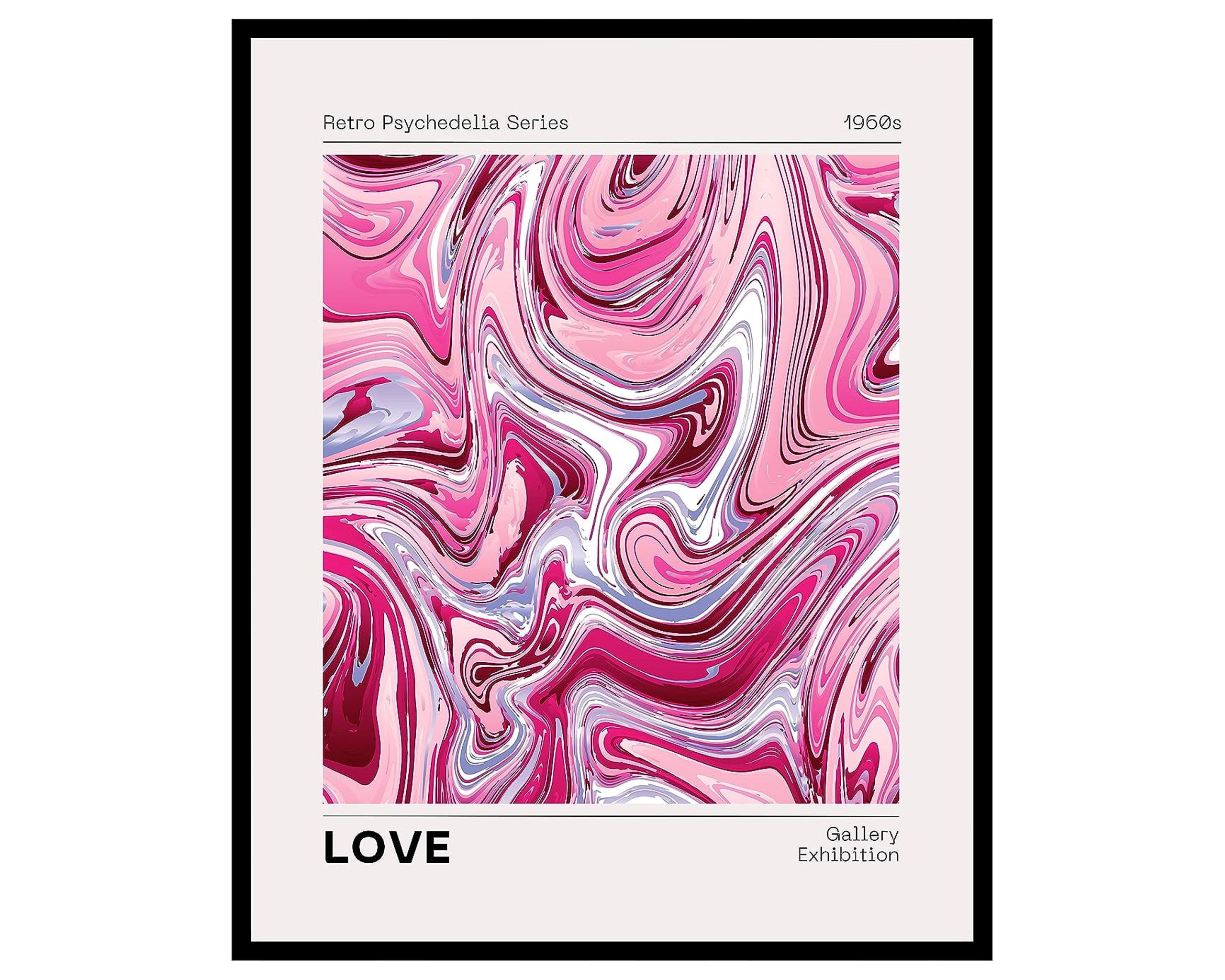 Poster Master Illustration Poster Retro Psychedelic Print Pink Aura