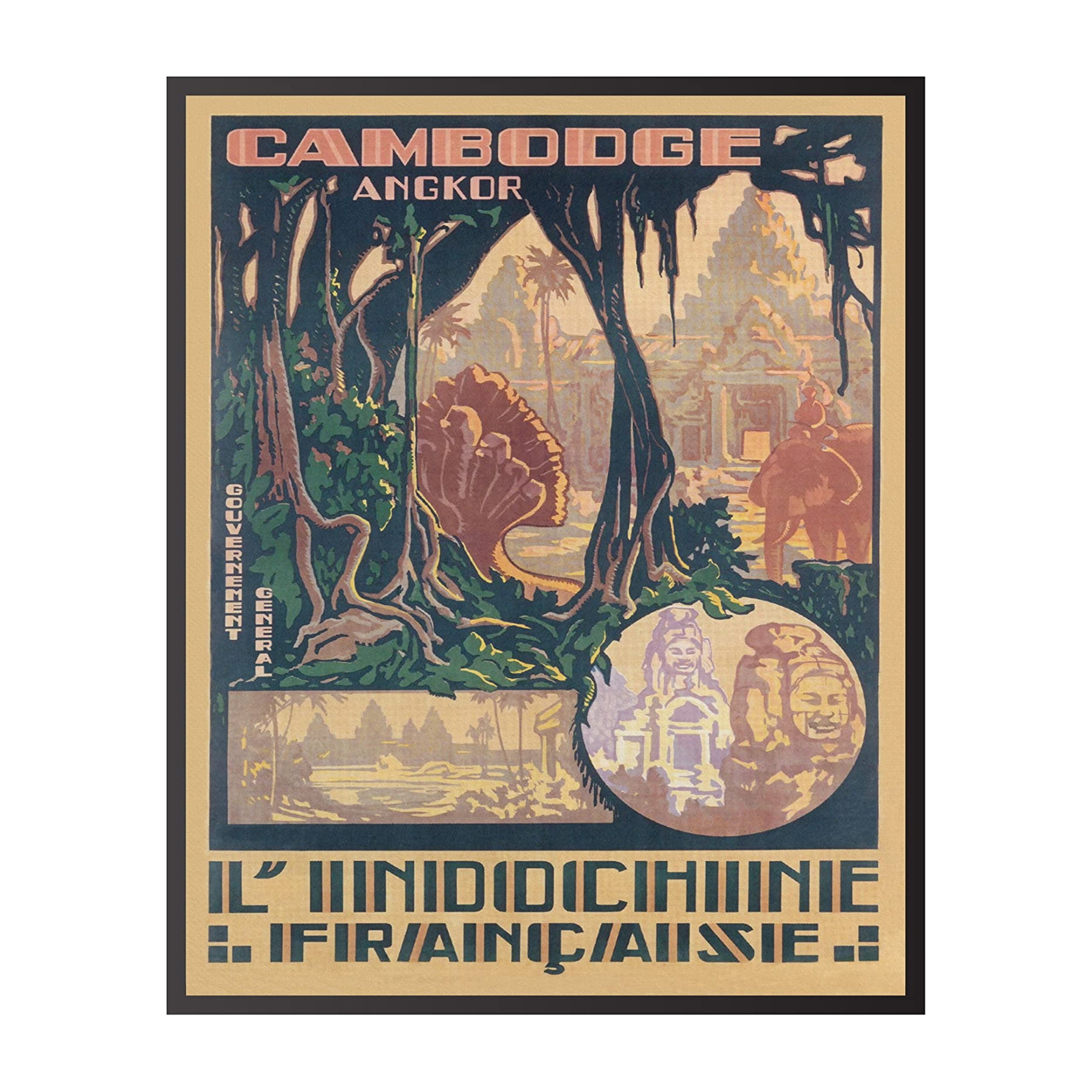 Poster Master Indochine Print - Vintage Cambodia Travel Poster ...