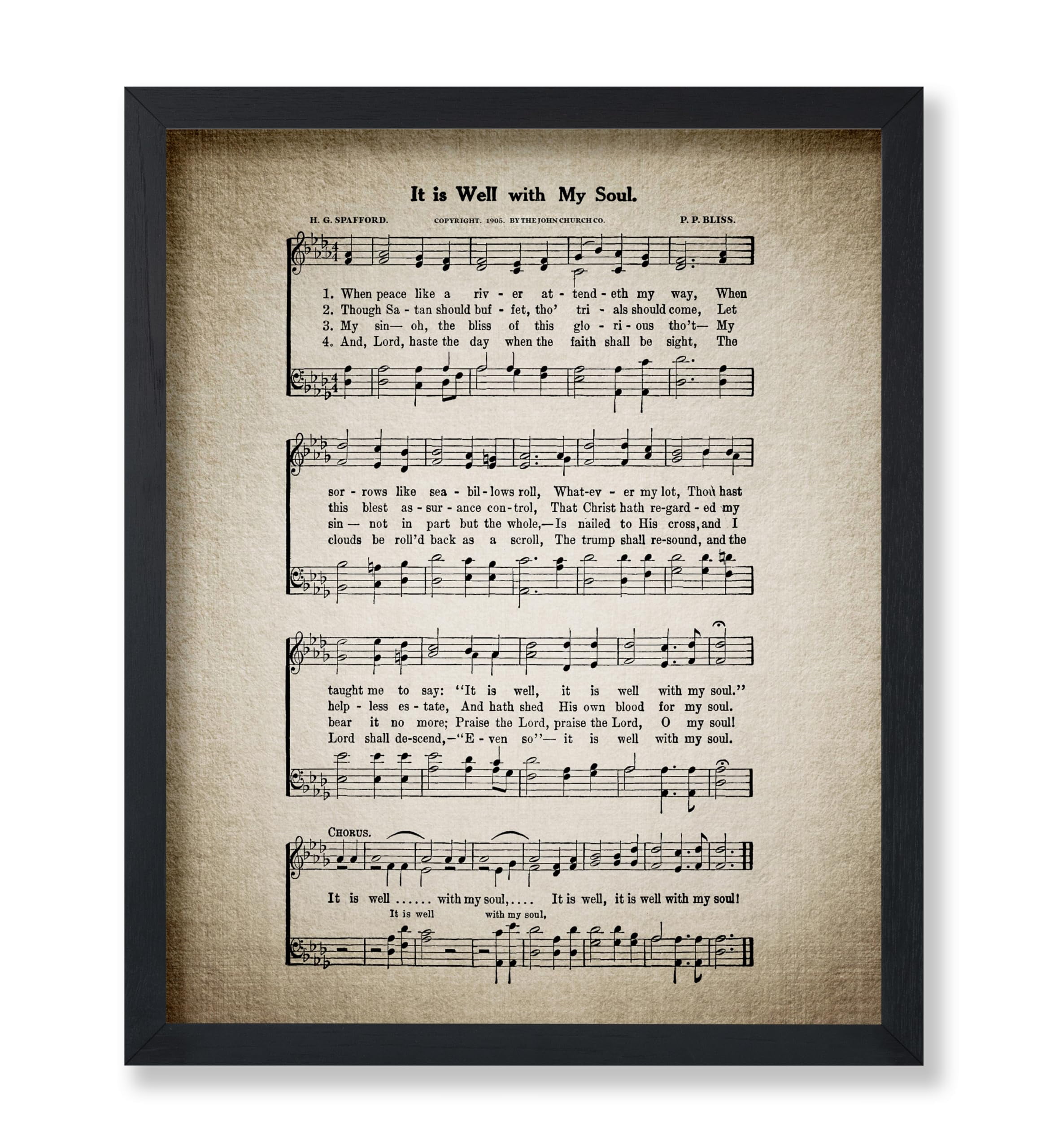 Poster Master It Is Well With My Soul Poster - Hymnal Song Sheet Print ...
