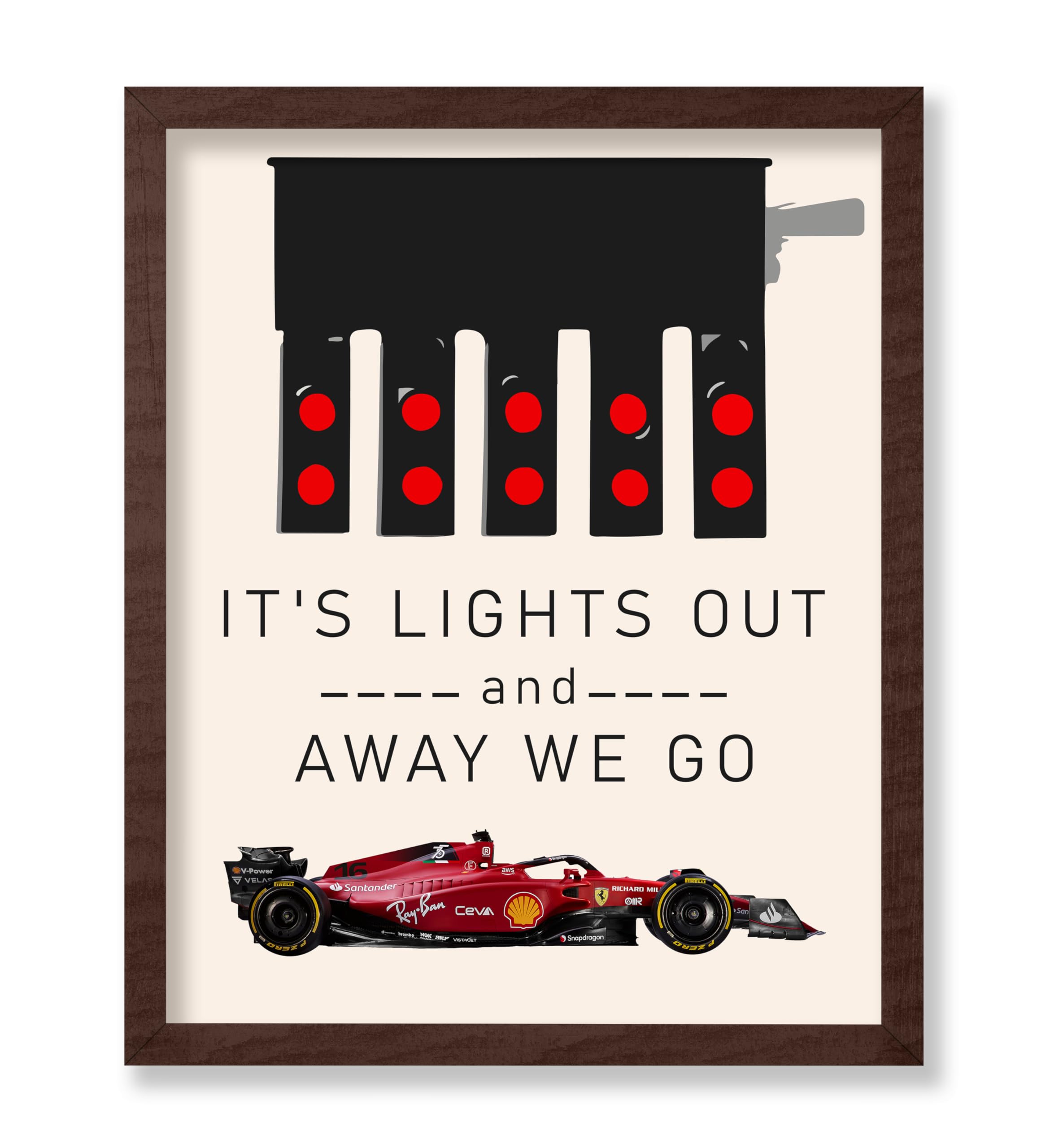 Poster Master It's Lights Out and Away We Go Poster - Race Car Print - Sports Art - Car Racing ...