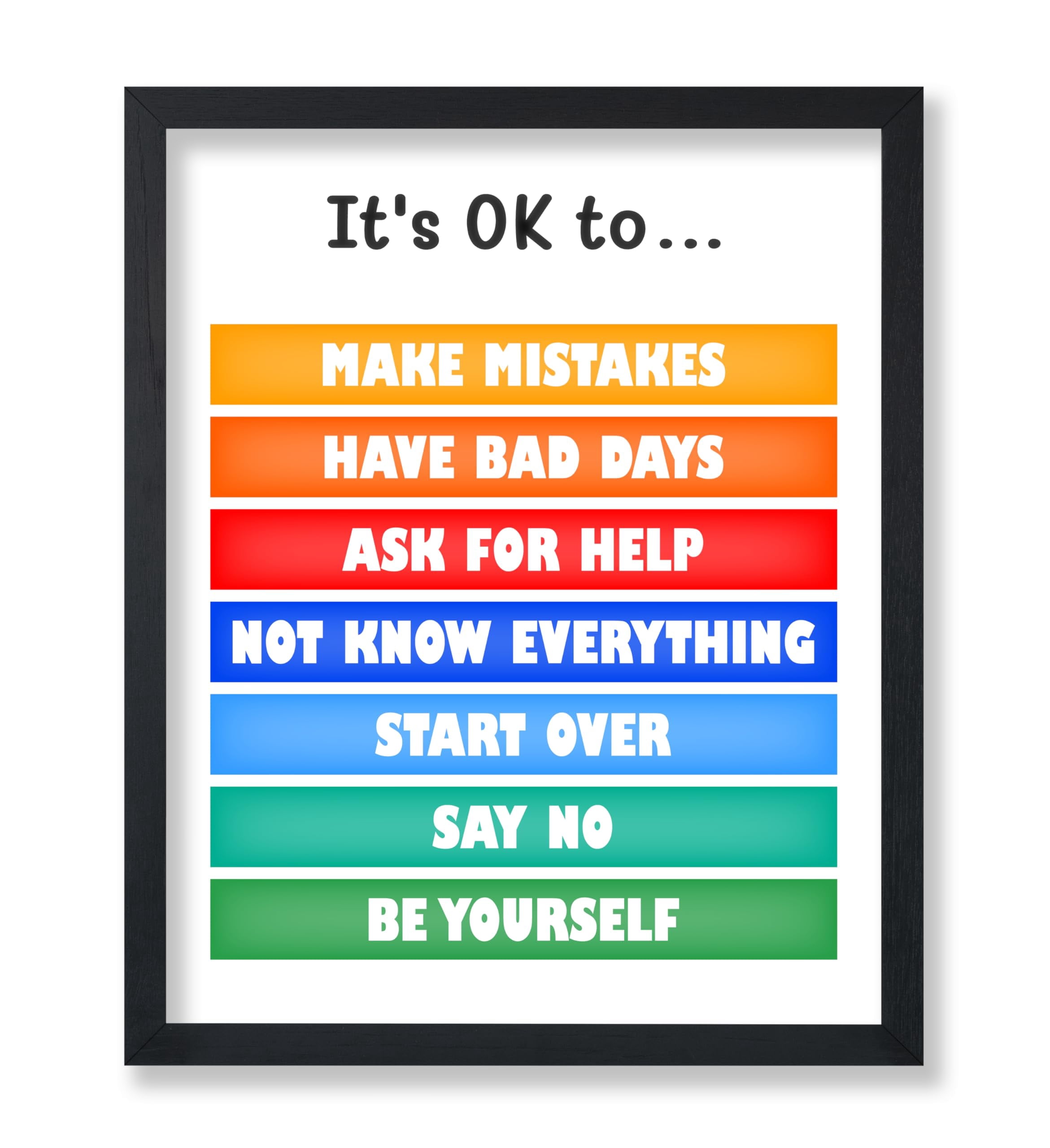 Poster Master It's Ok To Make Mistakes Poster - Kids Emotions Print ...