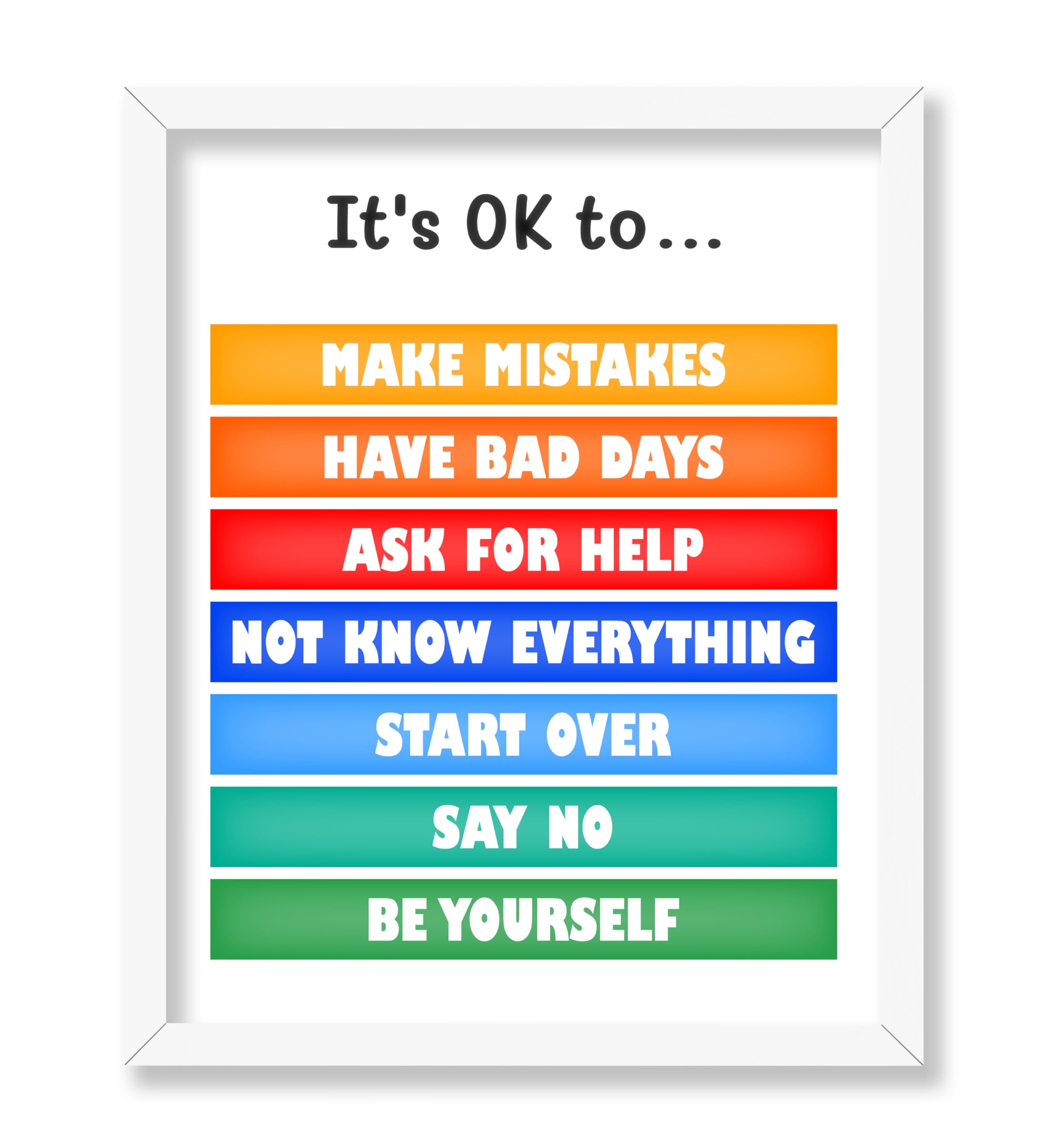 Poster Master It's Ok To Make Mistakes Poster - Kids Emotions Print ...