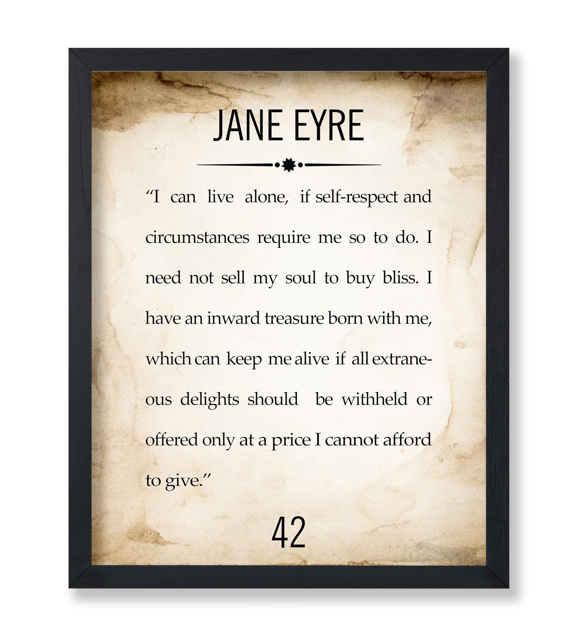 Poster Master Jane Eyre Poster - I Can Live Alone Print - Motivational ...