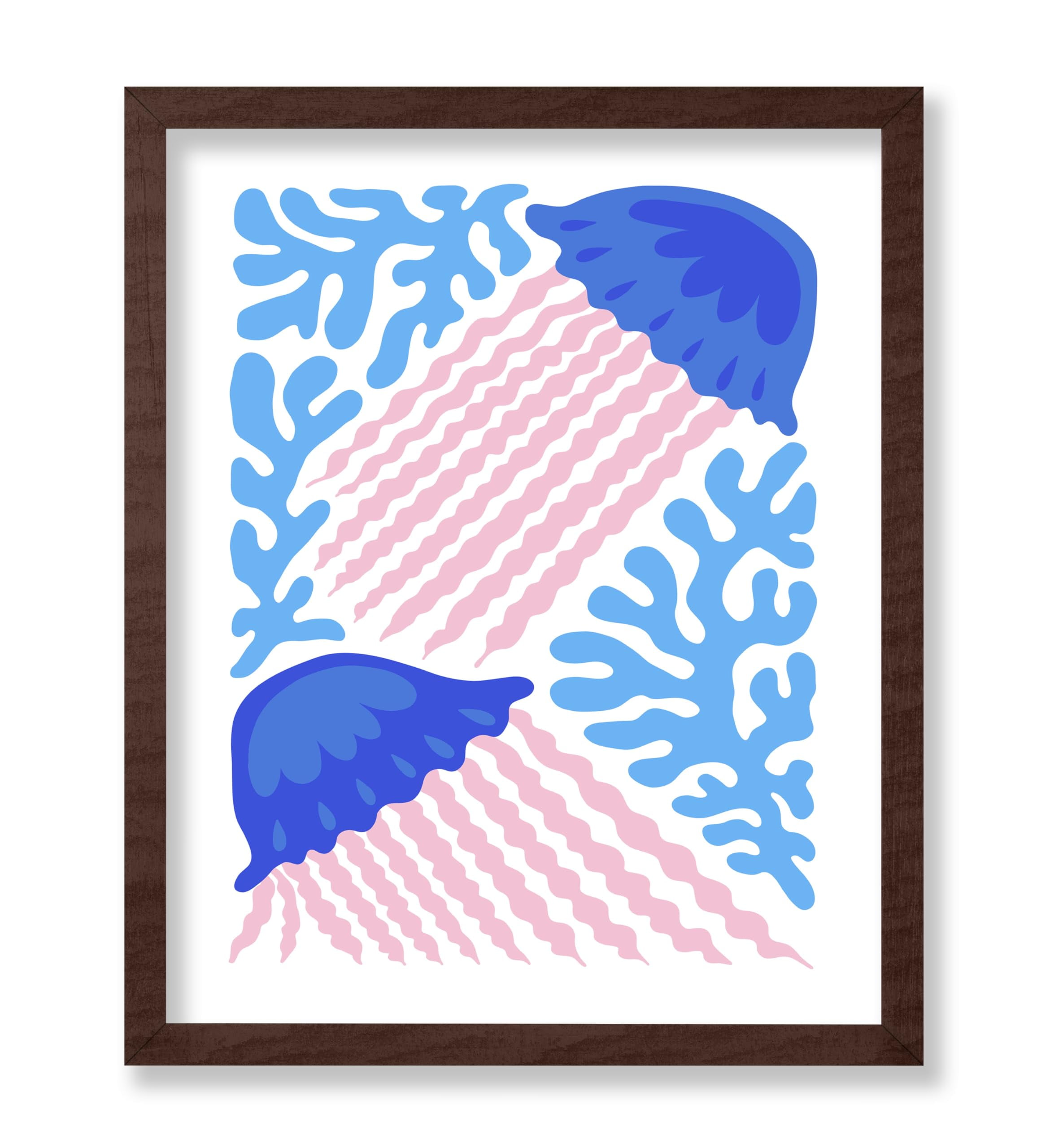 Poster Master Jellyfish Poster - Retro Aquatic Print - Corals Art ...