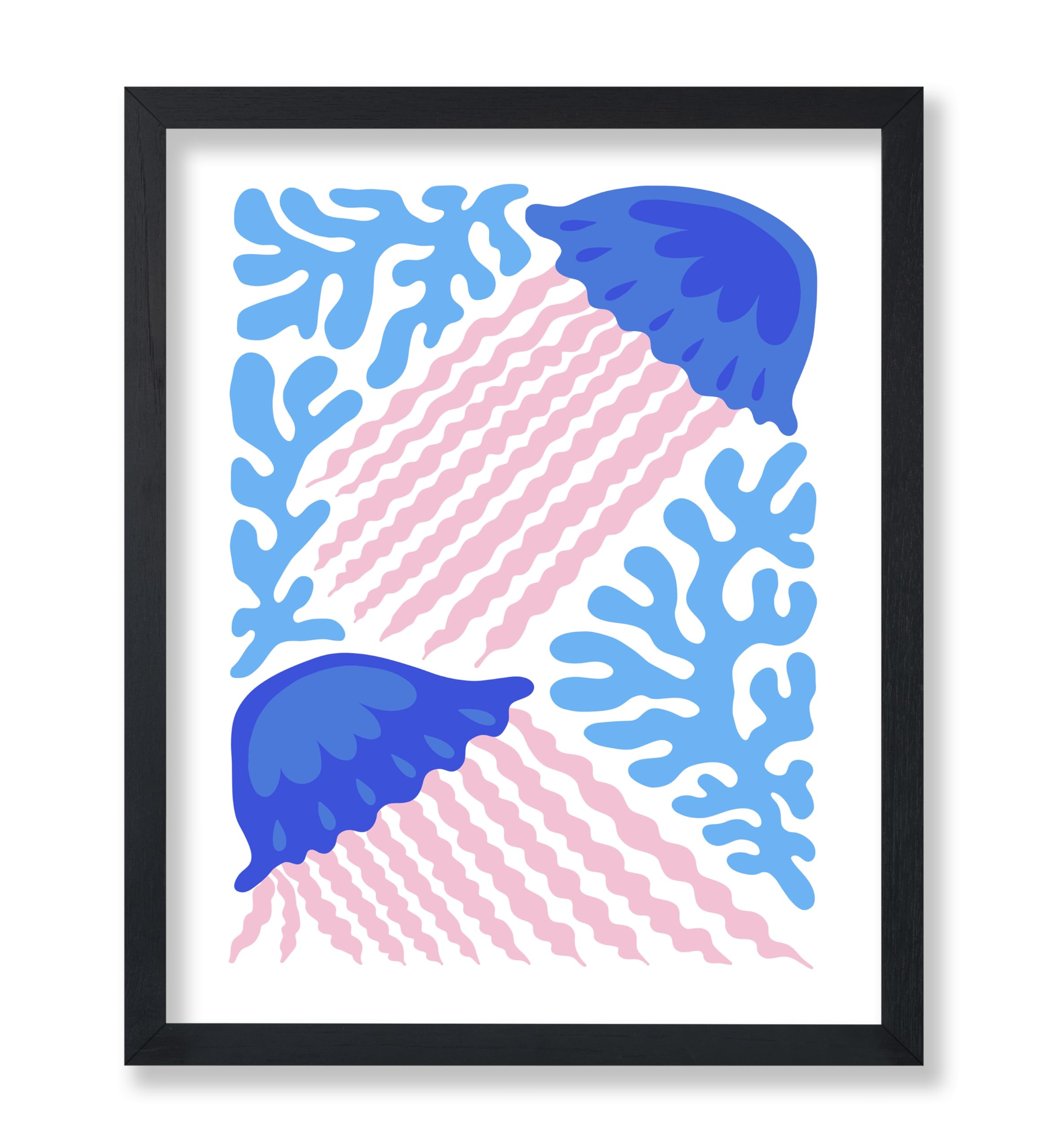 Poster Master Jellyfish Poster - Retro Aquatic Print - Corals Art ...