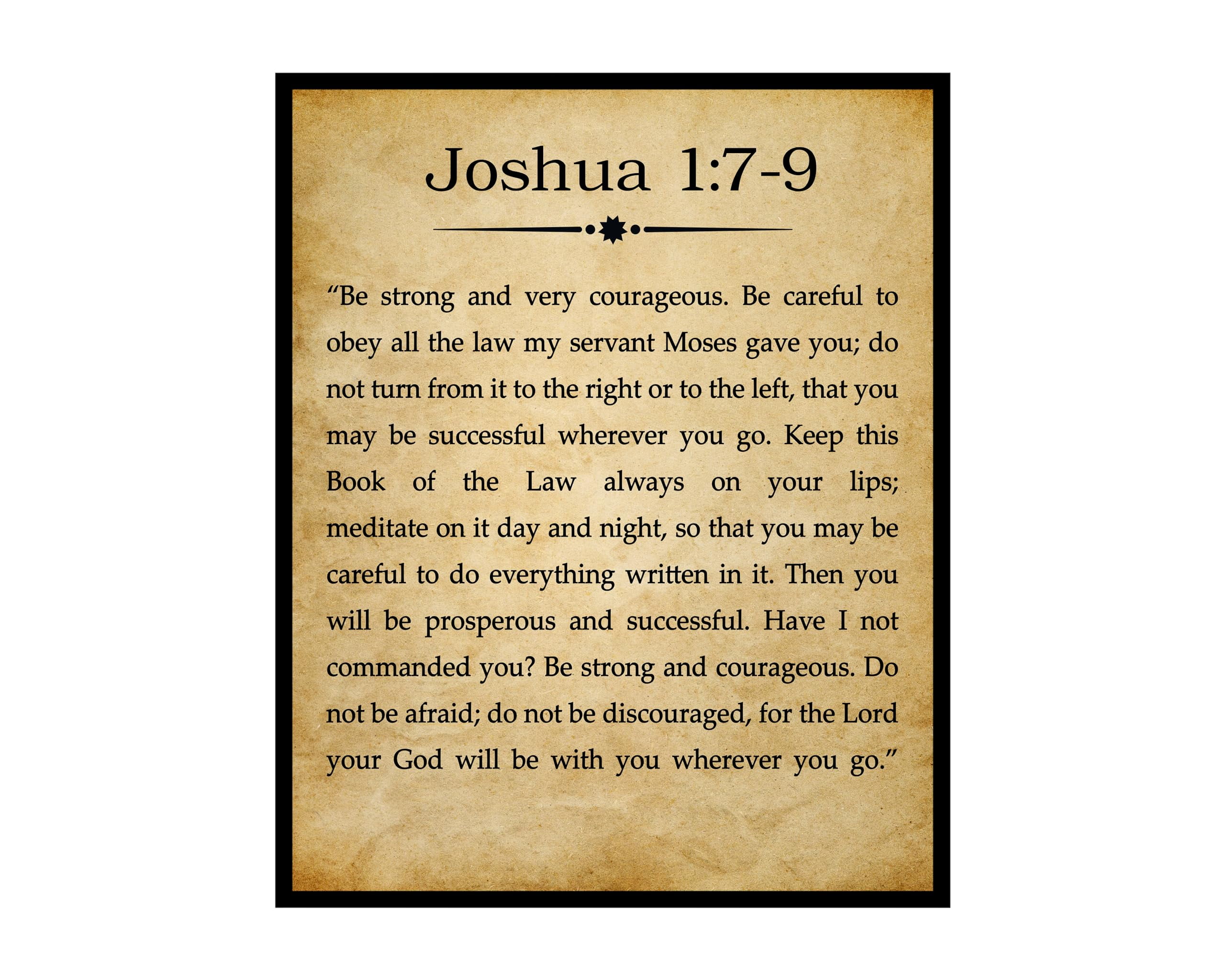 Poster Master Joshua 1:7-9 Poster - Bible Print - Bible Verse Art ...