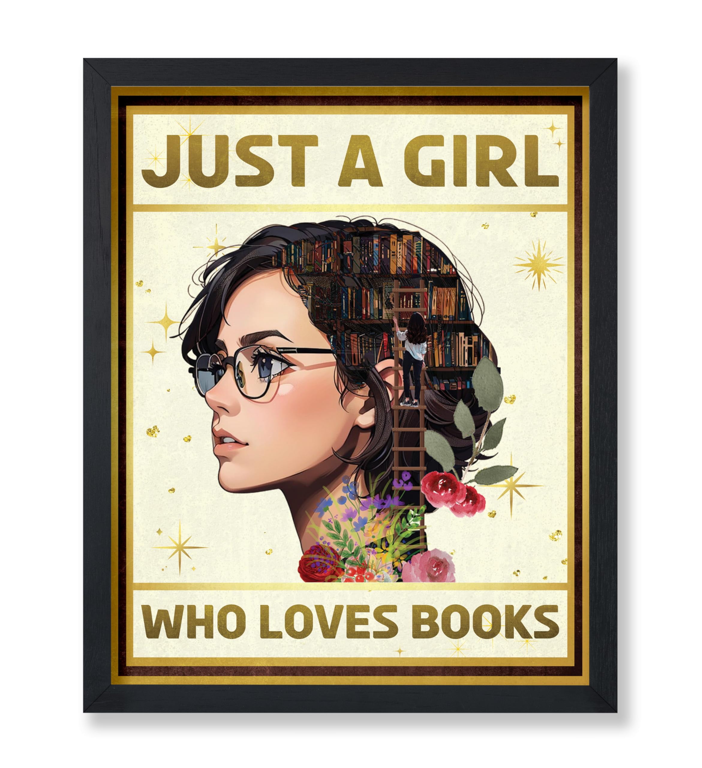 Poster Master Just A Girl Who Loves Books Poster - Inspirational Print ...