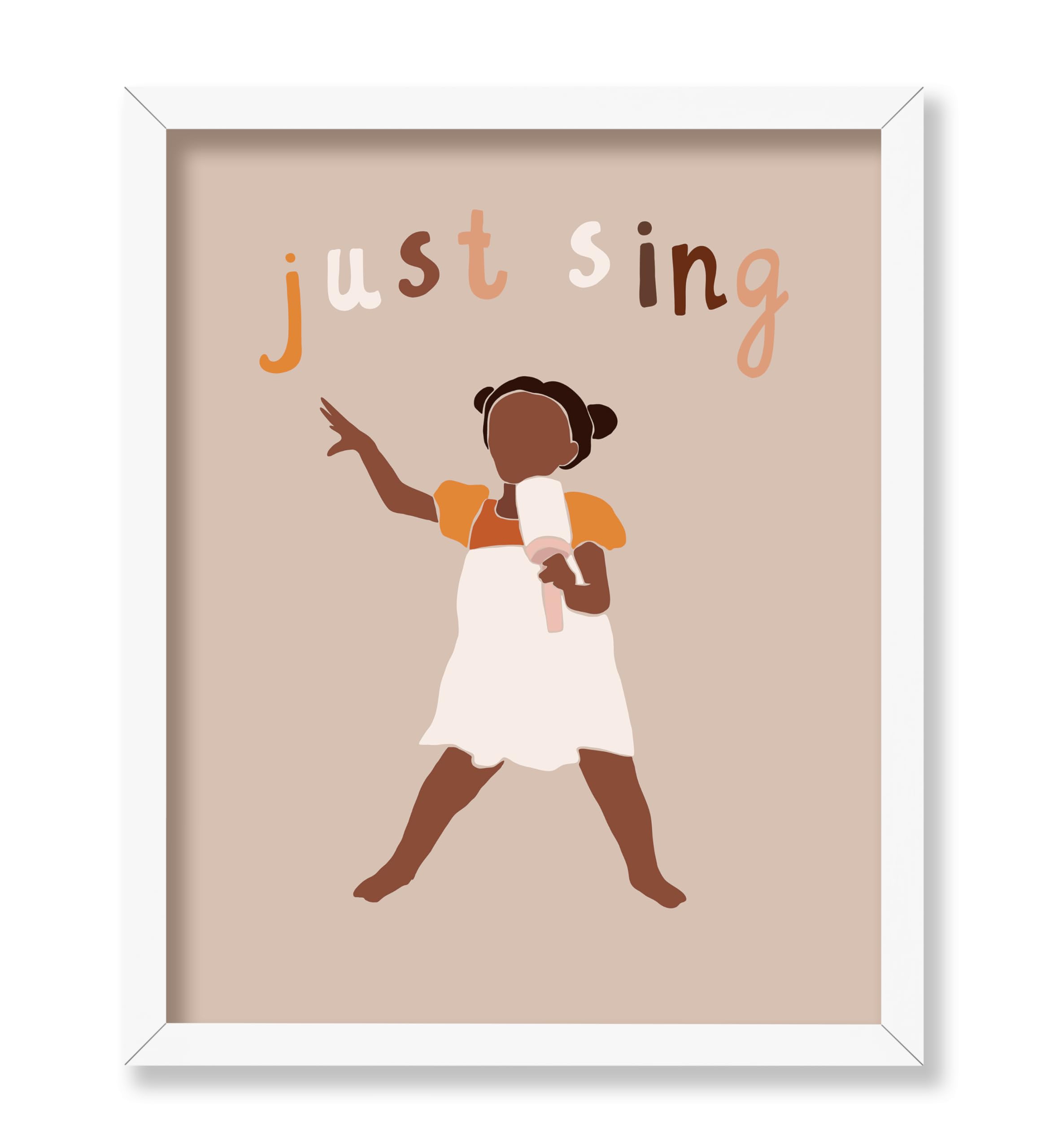 Poster Master Just Sing Poster - Retro Singing Little Girl Print ...