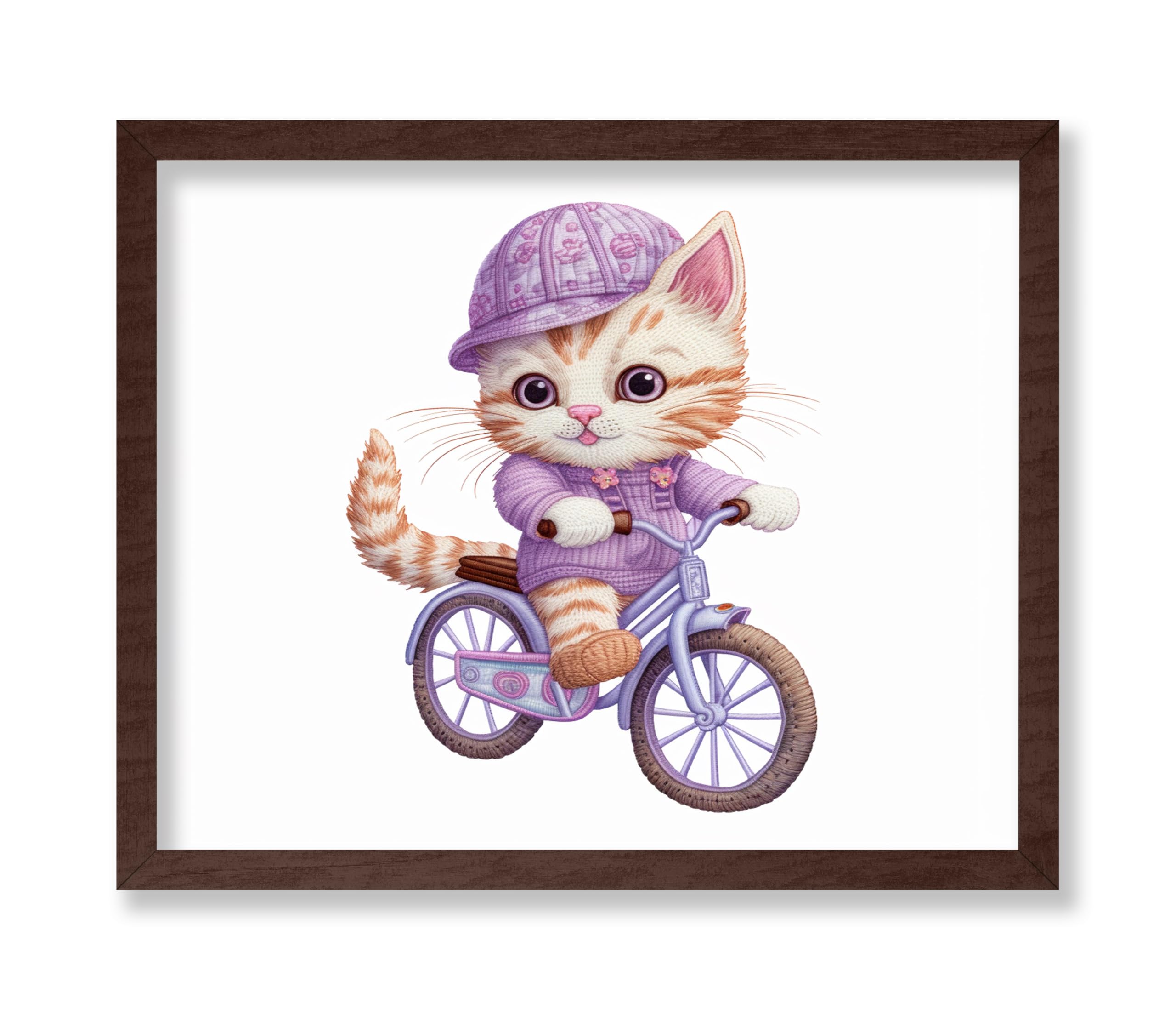 Poster Master Kitty Riding a Bicycle Poster - Cat Print - Kitten Art ...